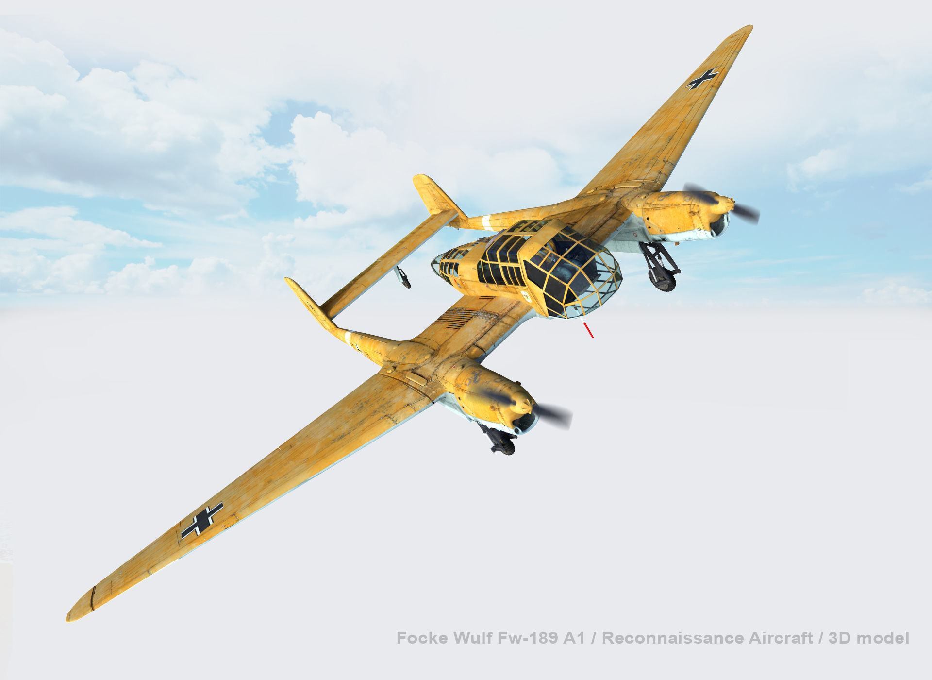 3D model Focke-Wulf Fw 189 A1 VR / AR / low-poly | CGTrader