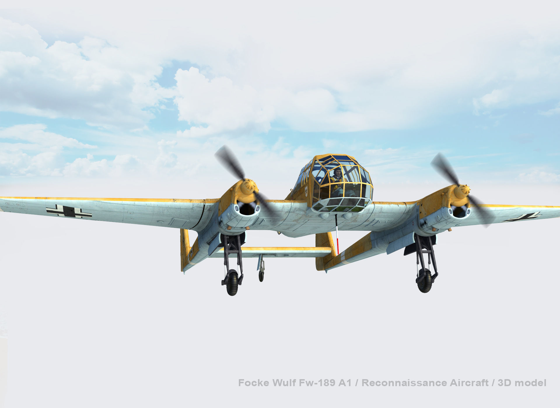 3D model Focke-Wulf Fw 189 A1 VR / AR / low-poly | CGTrader