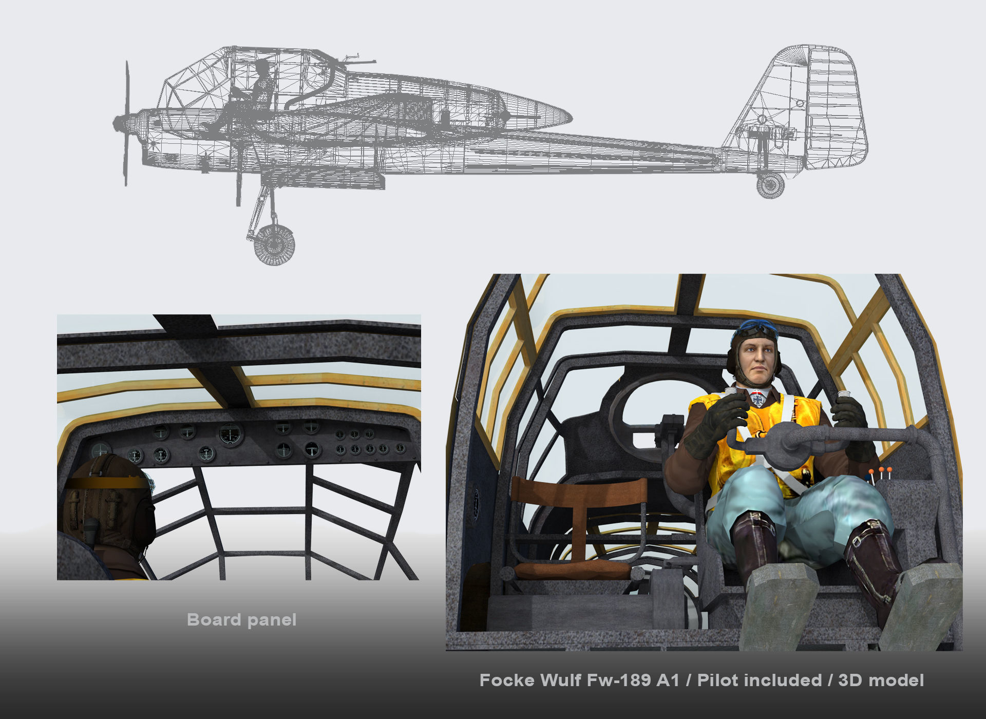 3D model Focke-Wulf Fw 189 A1 VR / AR / low-poly | CGTrader