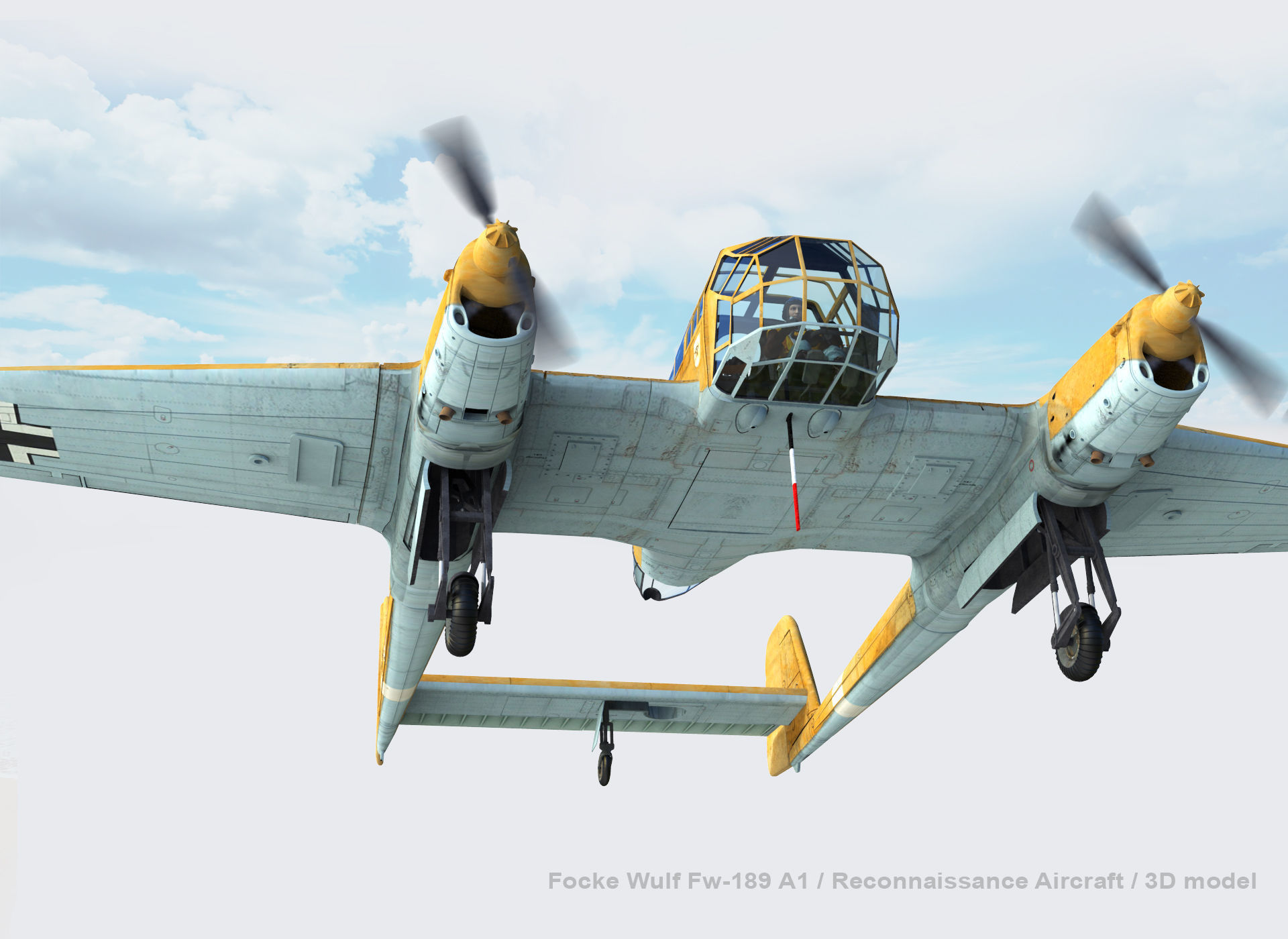 3D model Focke-Wulf Fw 189 A1 VR / AR / low-poly | CGTrader