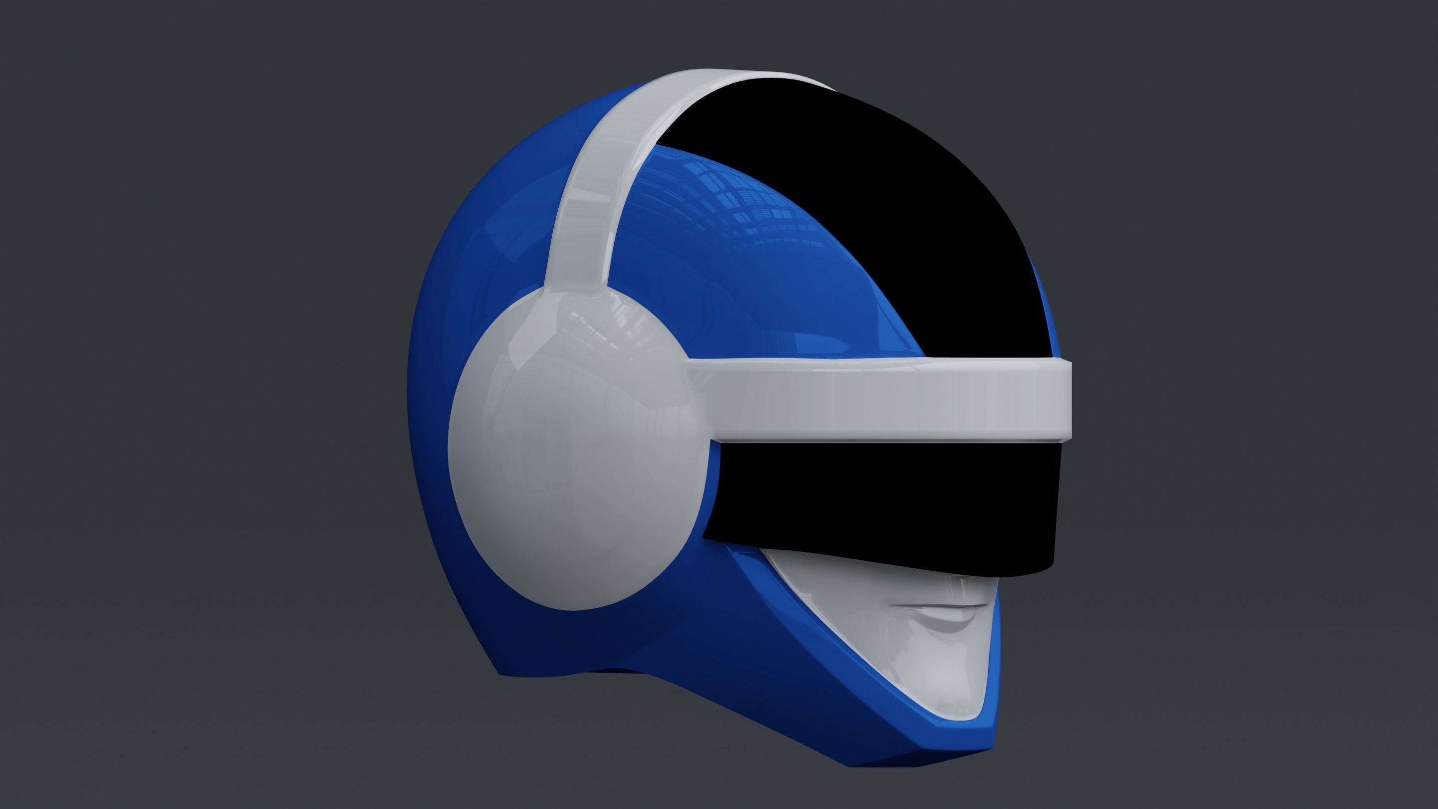 BLUE BIOMAN HELMET COSPLAY SUPER SENTAI STL 3D model 3D printable ...