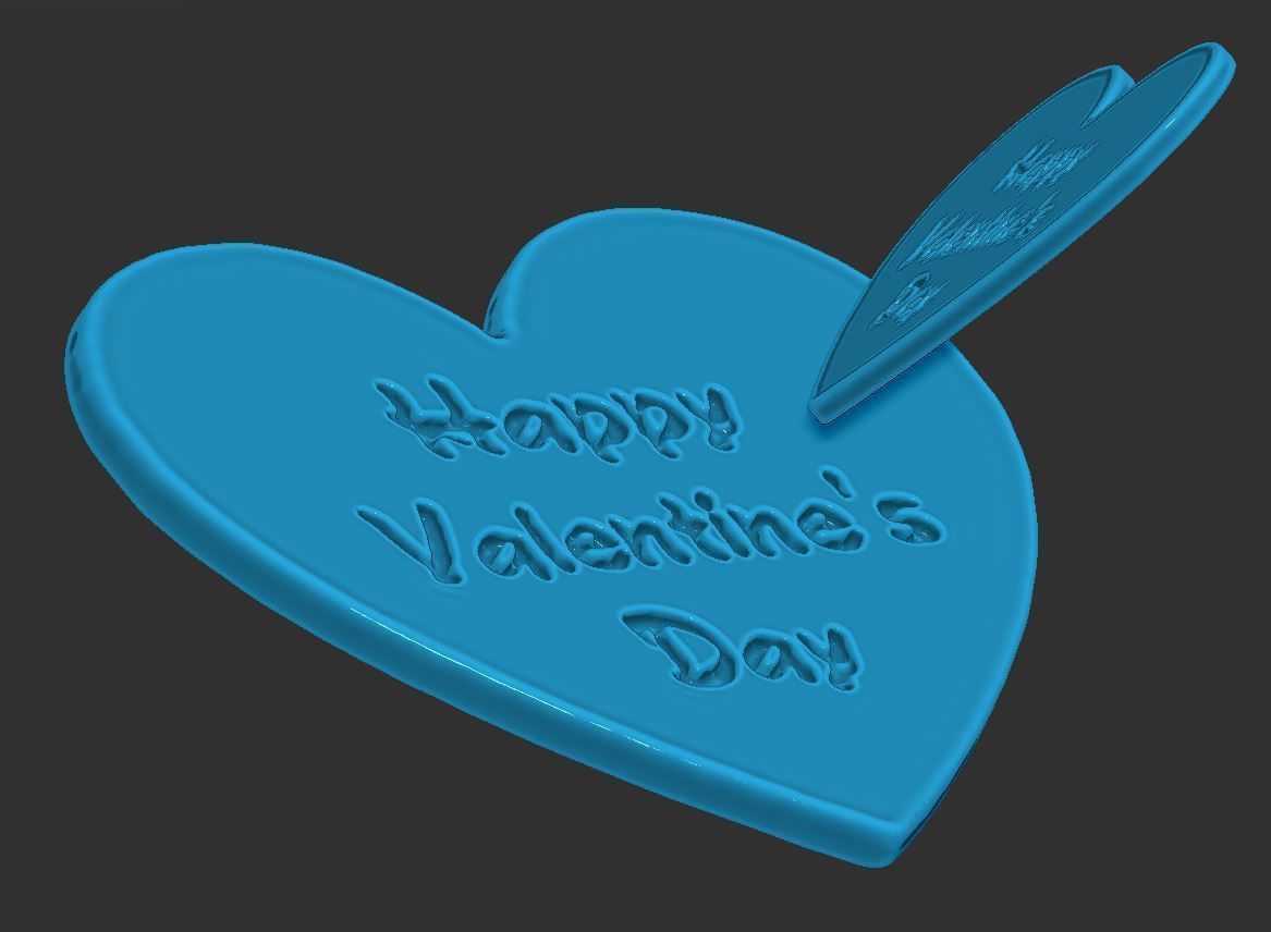 Happy Valentine day hearts 3D model 3D printable | CGTrader