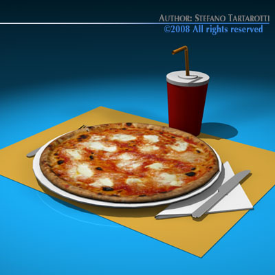 Pizza table set 3D model | CGTrader