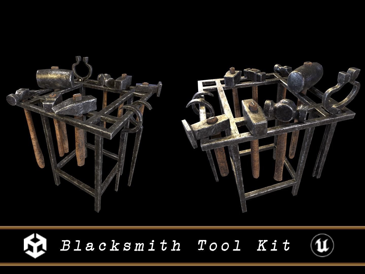 3D model Blacksmith Tool Kit VR / AR / low-poly | CGTrader