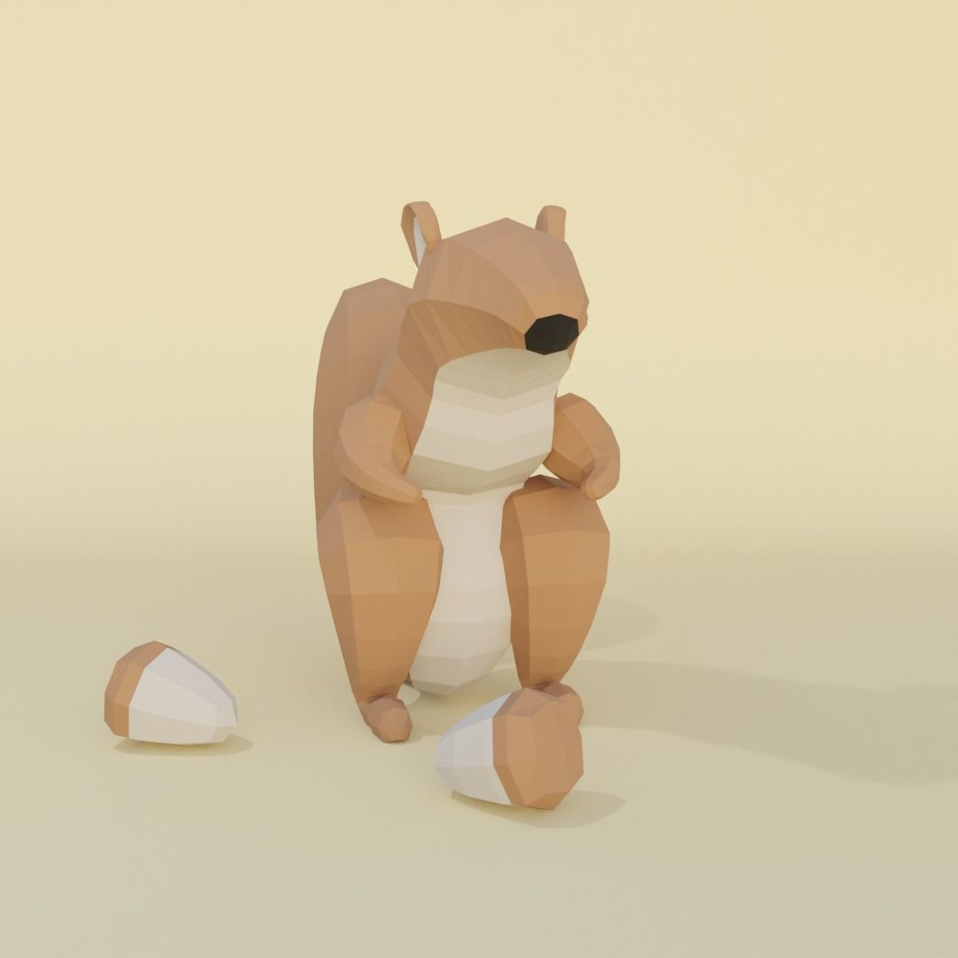 3D model low-poly chipmunk VR / AR / low-poly | CGTrader