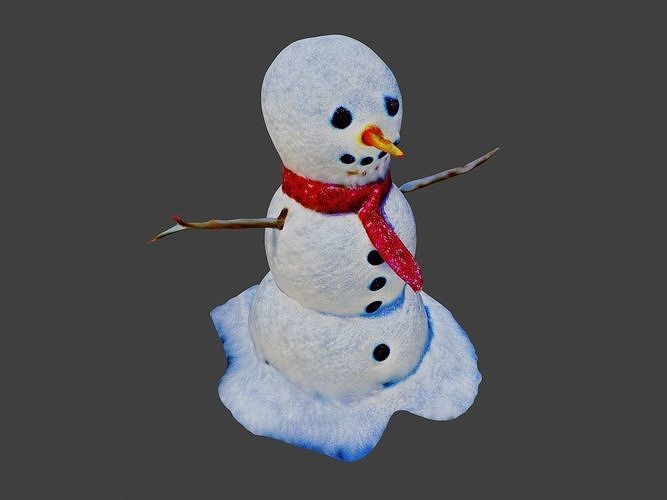 Realistic high quality winter Snowsculpture - Snowman 3D model | CGTrader