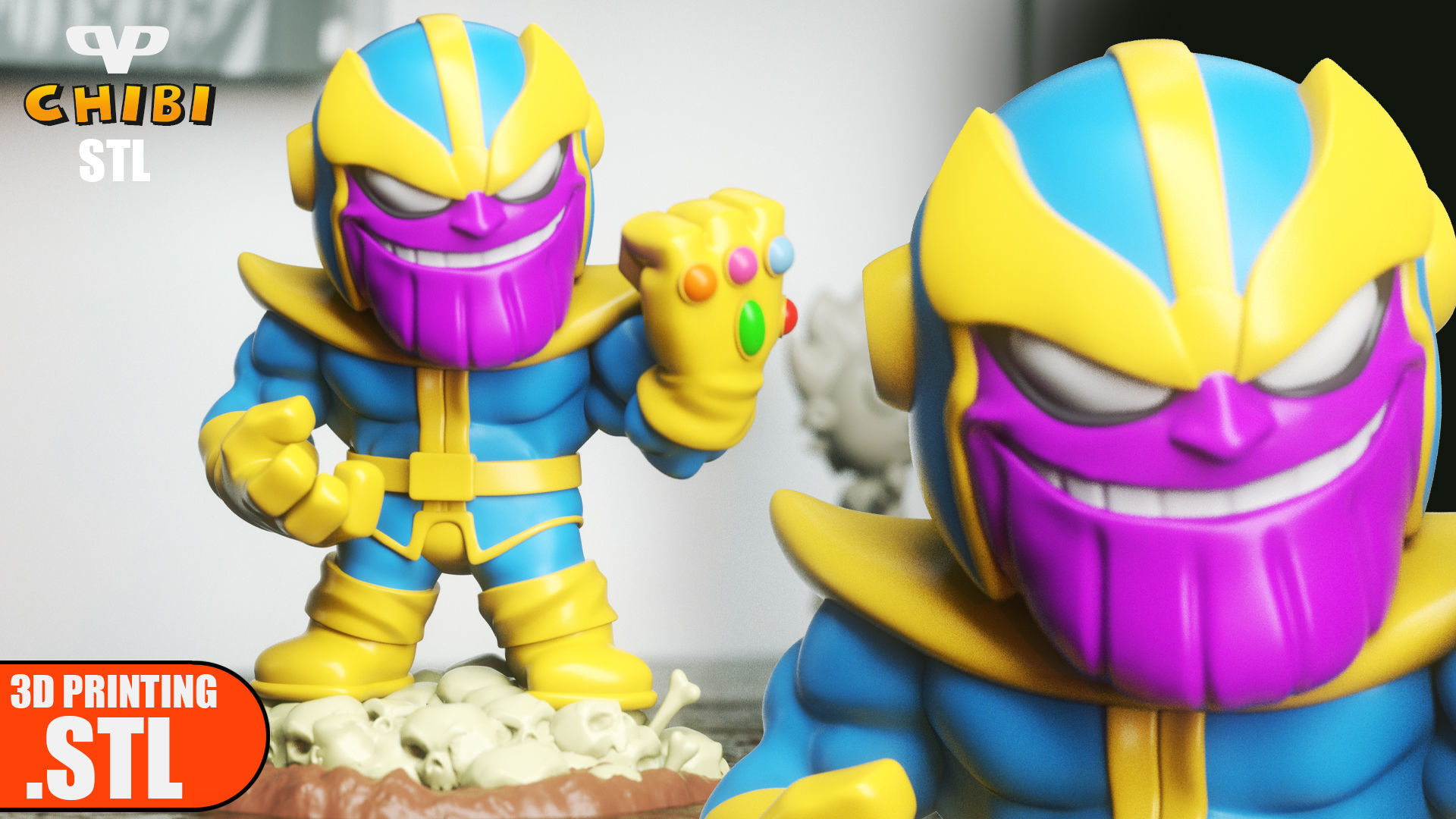 Thanos Chibi STL for 3D Printing ChibiSTL 3DXM 3D model 3D printable ...