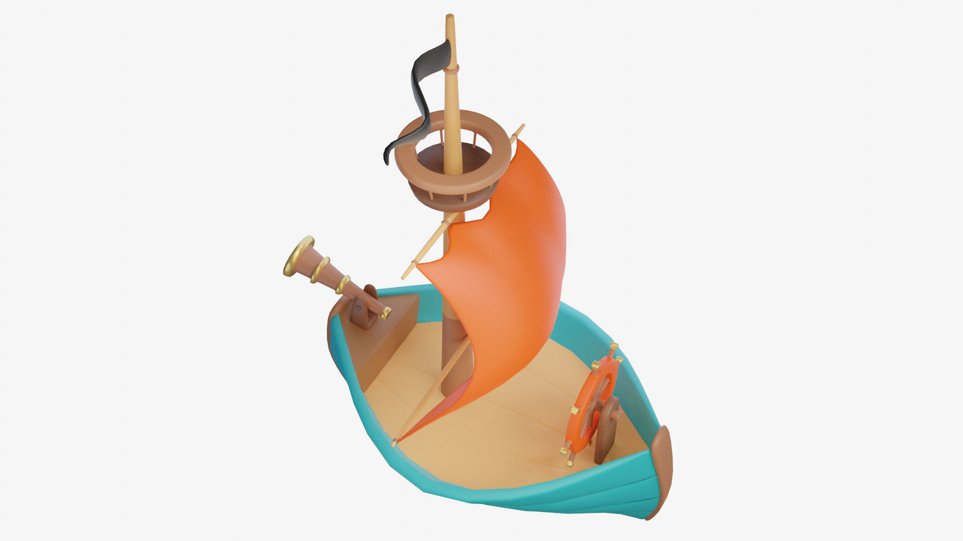 3D model Cartoon stylized ship VR / AR / low-poly | CGTrader