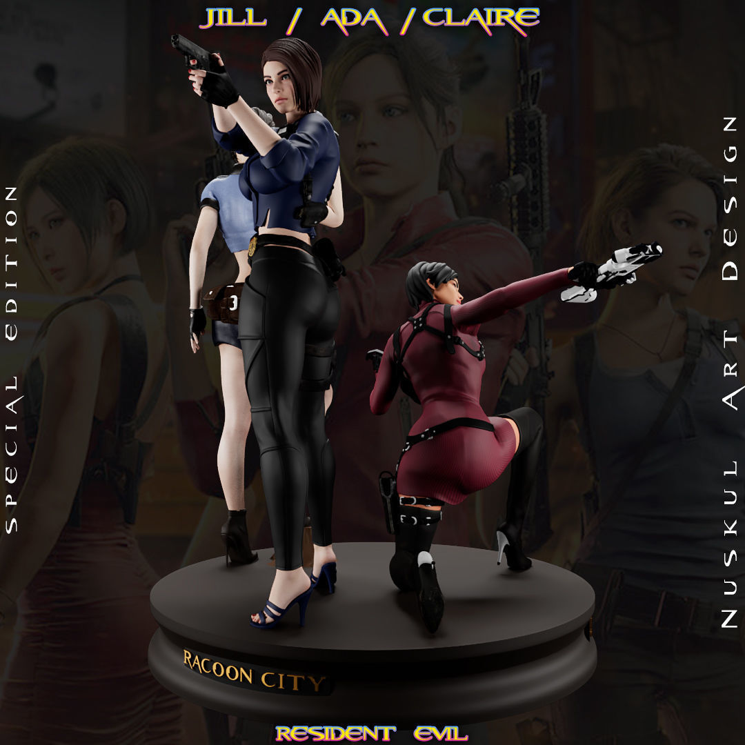 Ada Wong - Claire Redfield - Jill Valentine Resident Evil 3D model 3D printable | CGTrader