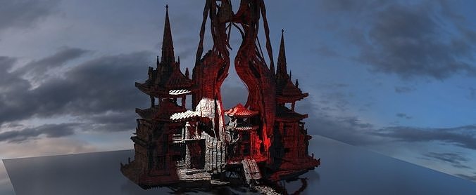 Ninja scroll underground Oni temple 3D model | CGTrader