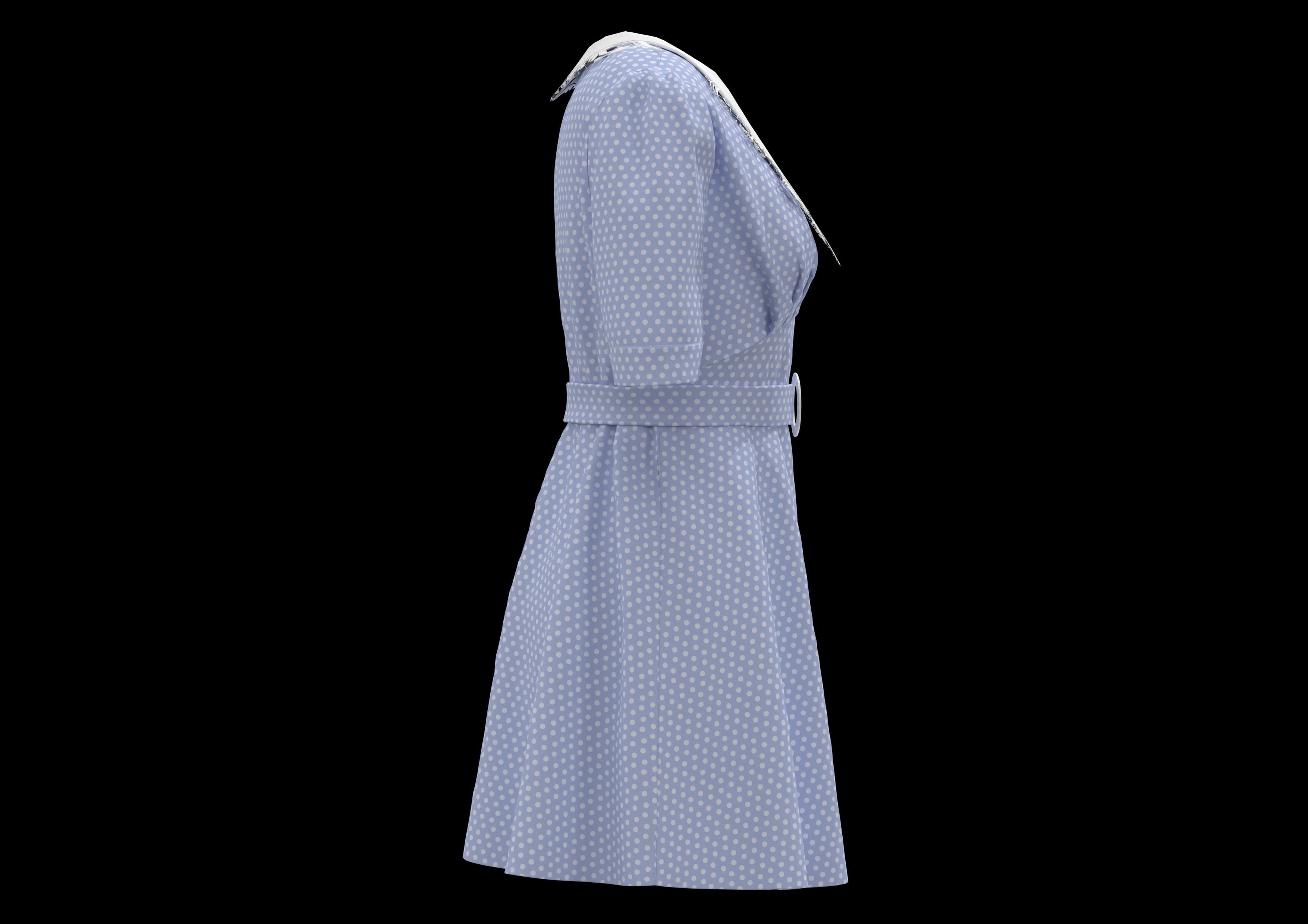 Polka Dot Dress free VR / AR / low-poly 3D model | CGTrader