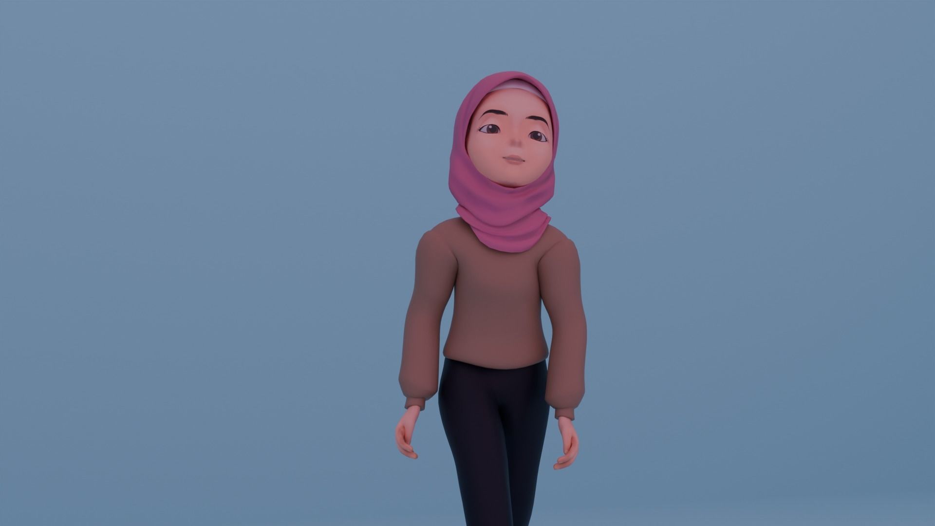 Muslim woman Animated 3D model animated rigged | CGTrader