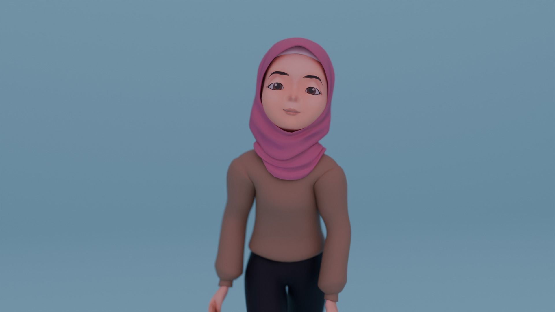 Muslim woman Animated 3D model animated rigged | CGTrader