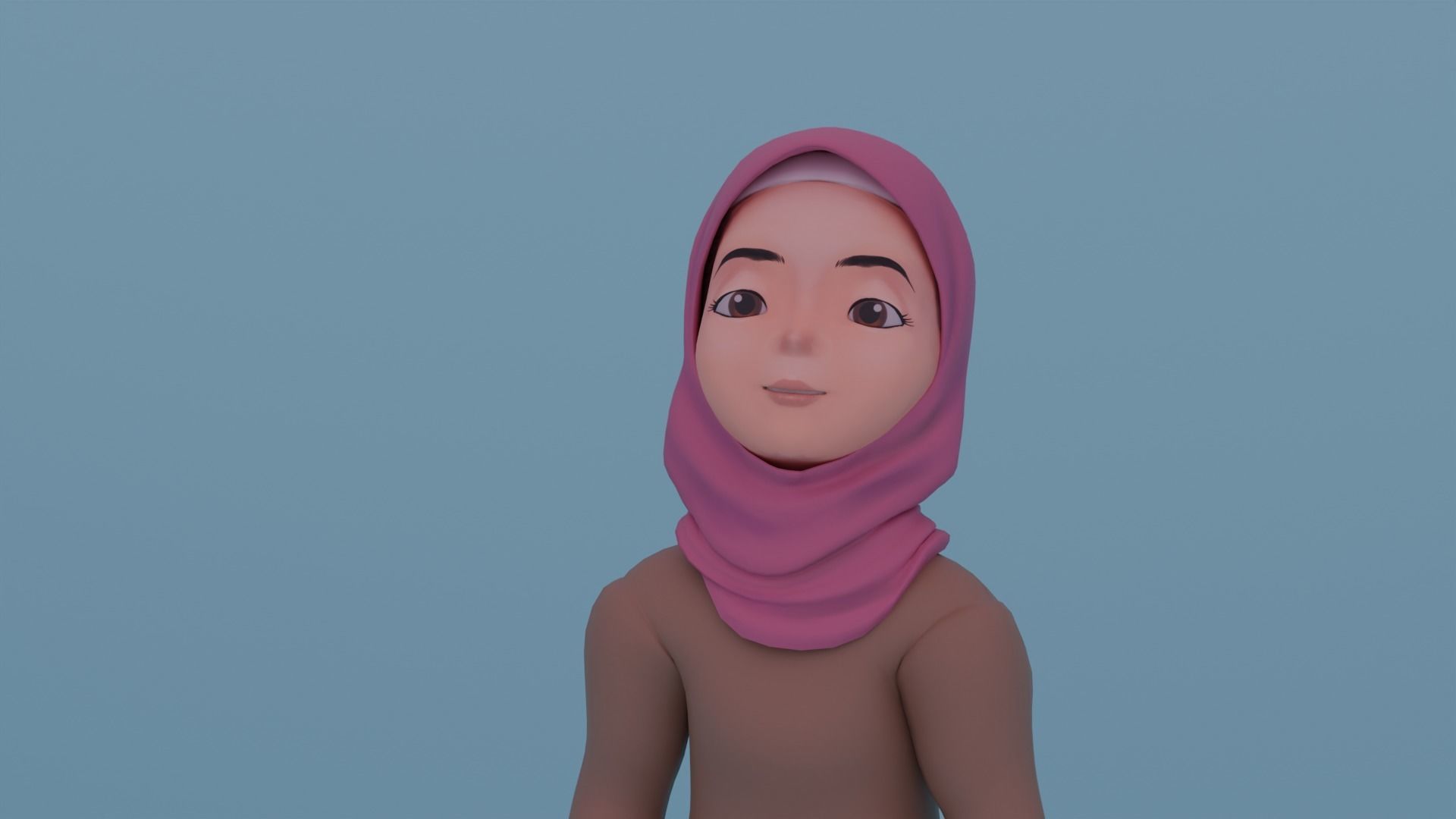 Muslim woman Animated 3D model animated rigged | CGTrader