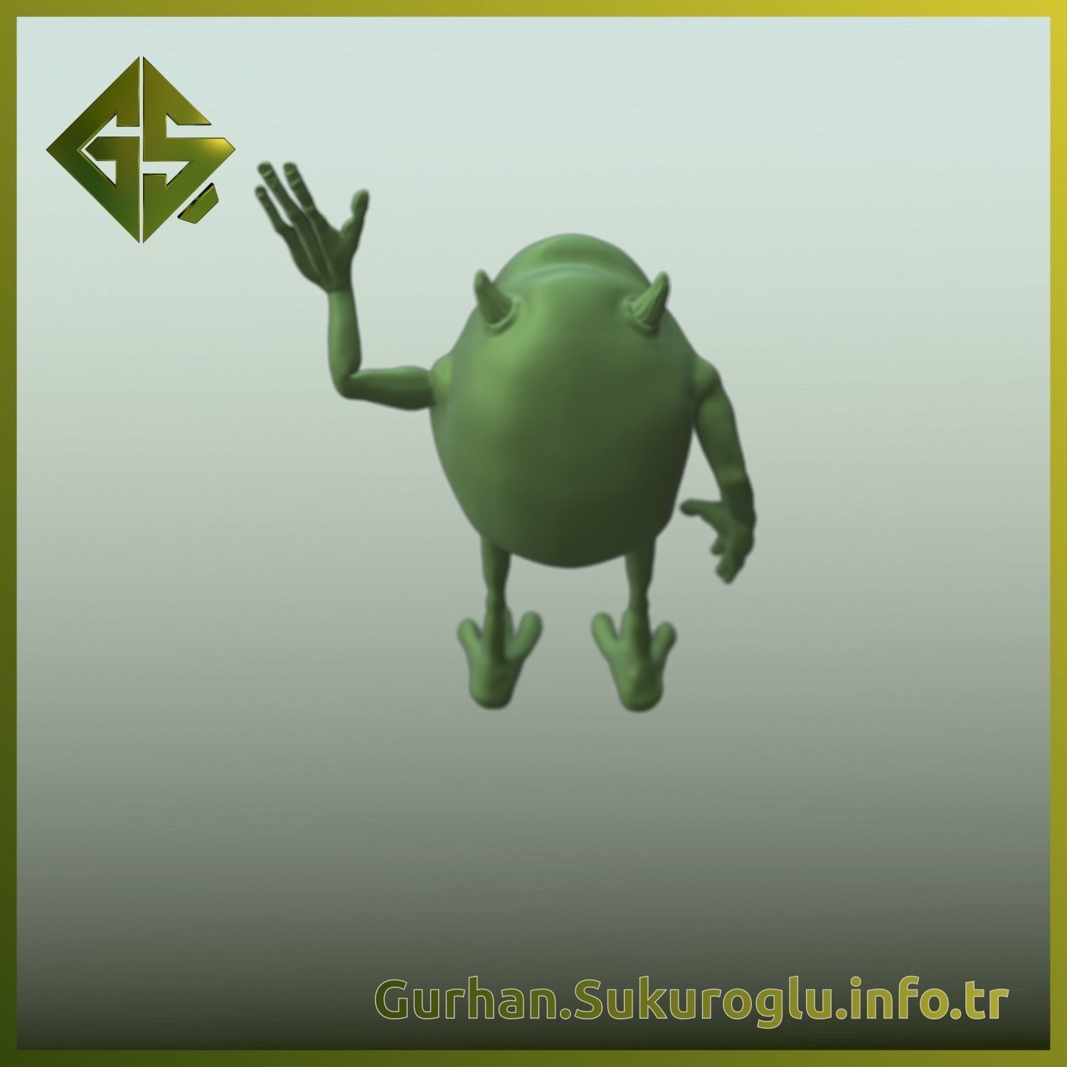 Mike Wazowski Cute Monster 3D model 3D printable rigged | CGTrader