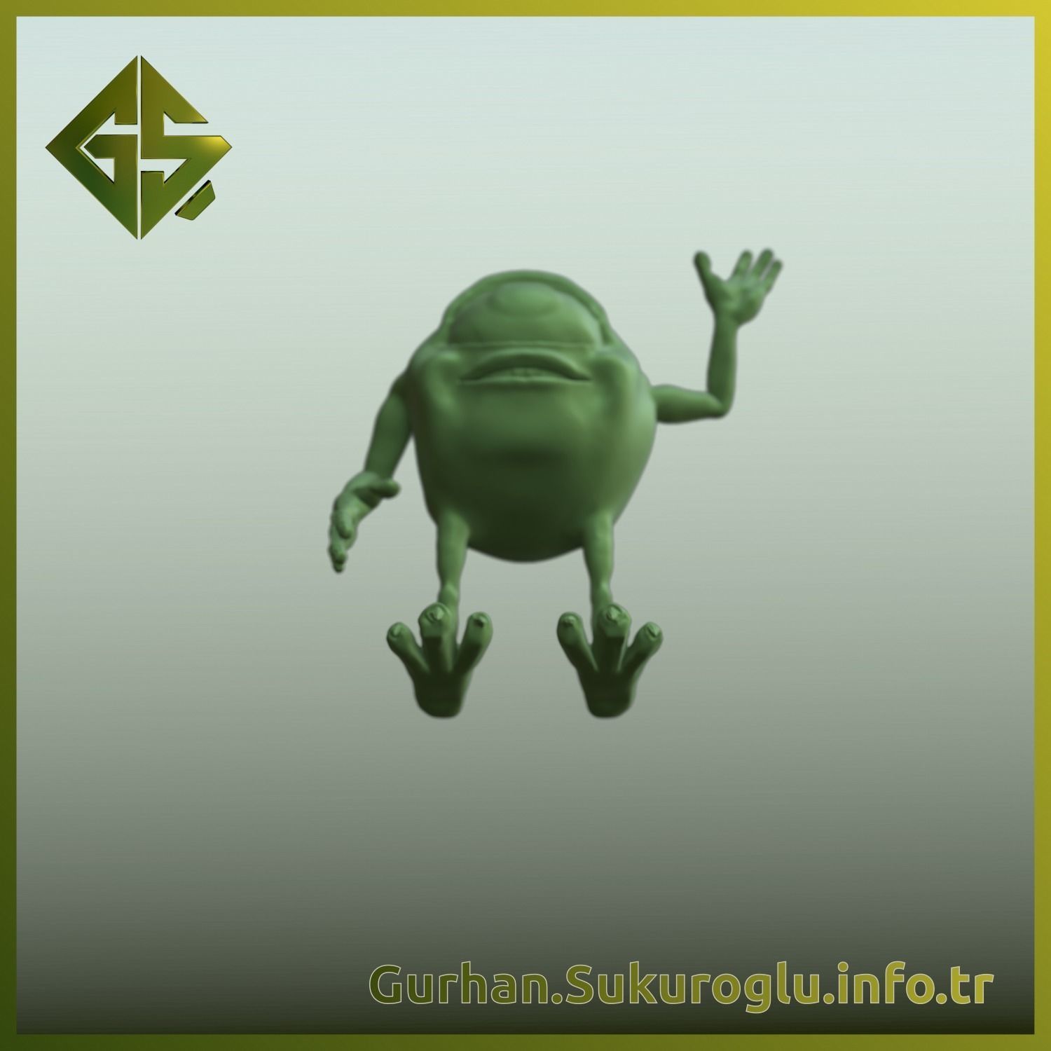 Mike Wazowski Cute Monster 3D model 3D printable rigged | CGTrader