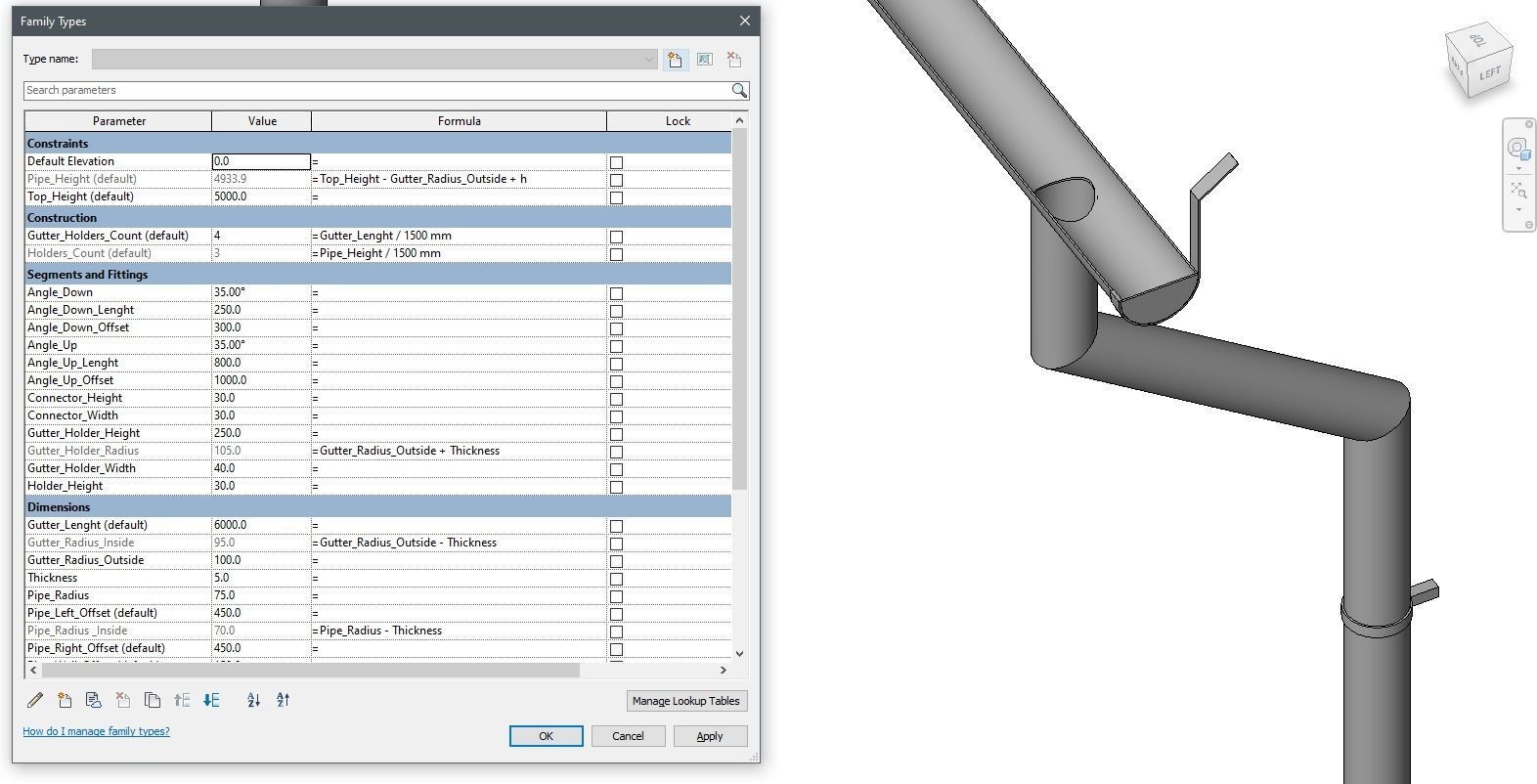 Roof Gutter - Detailed Parametric Revit Family 3D model | CGTrader