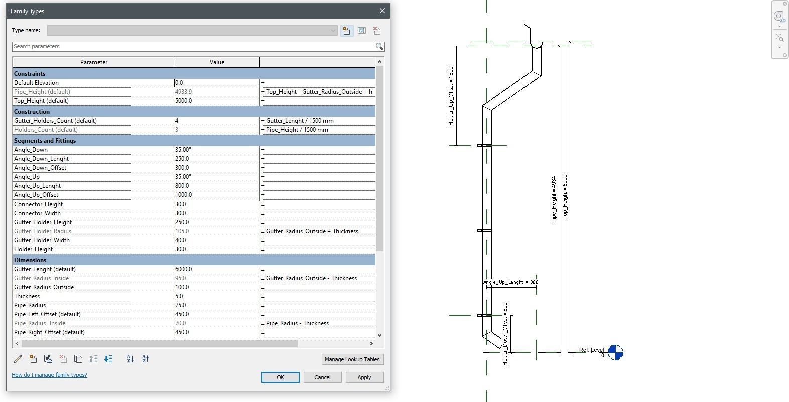 Roof Gutter - Detailed Parametric Revit Family 3D model | CGTrader