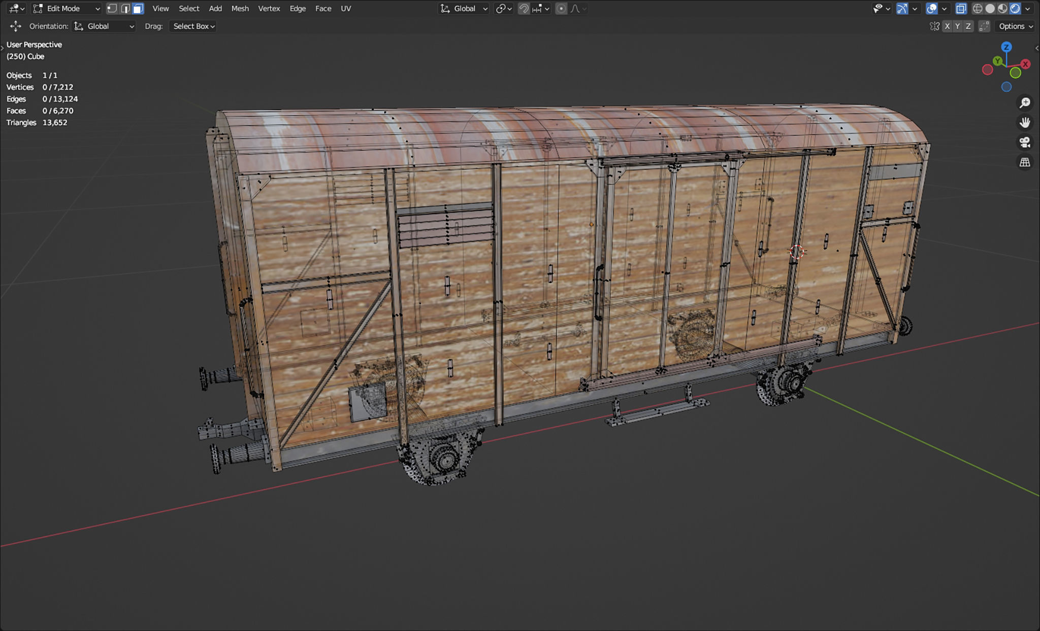 Old German boxcar 3D model | CGTrader