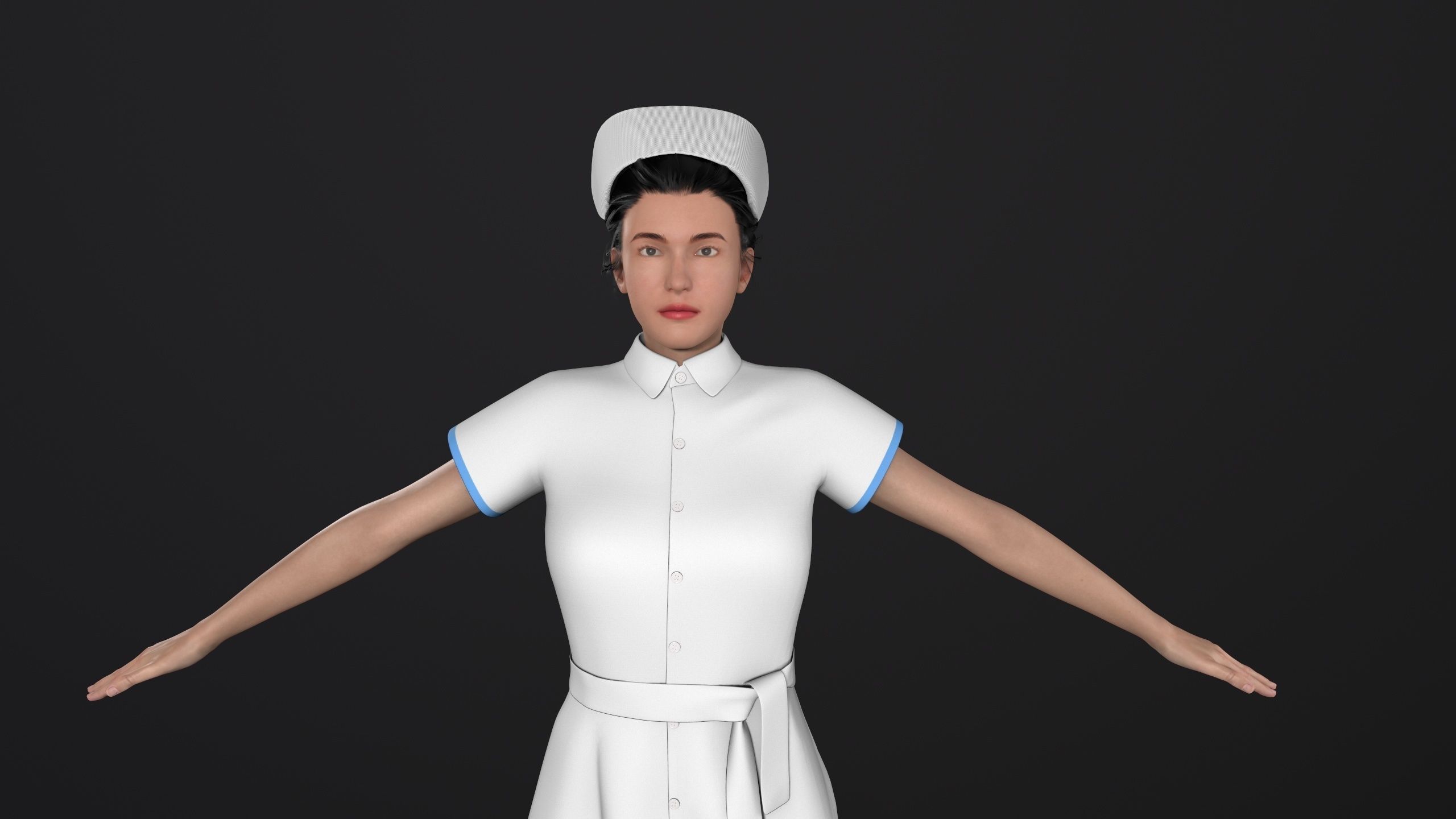 3D model nurse character VR / AR / low-poly rigged animated | CGTrader
