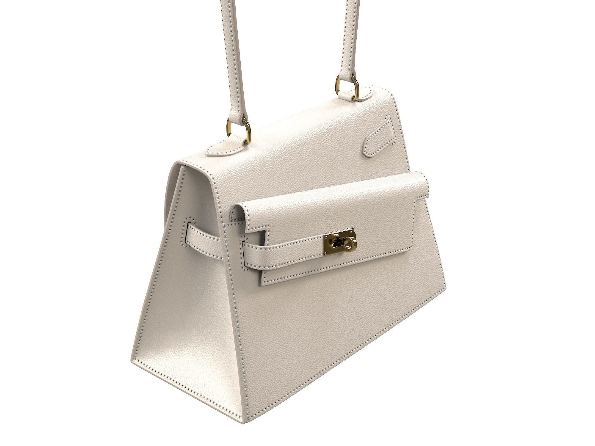 3D model Hermes Kelly Sellier en Desordre White VR / AR / low-poly ...