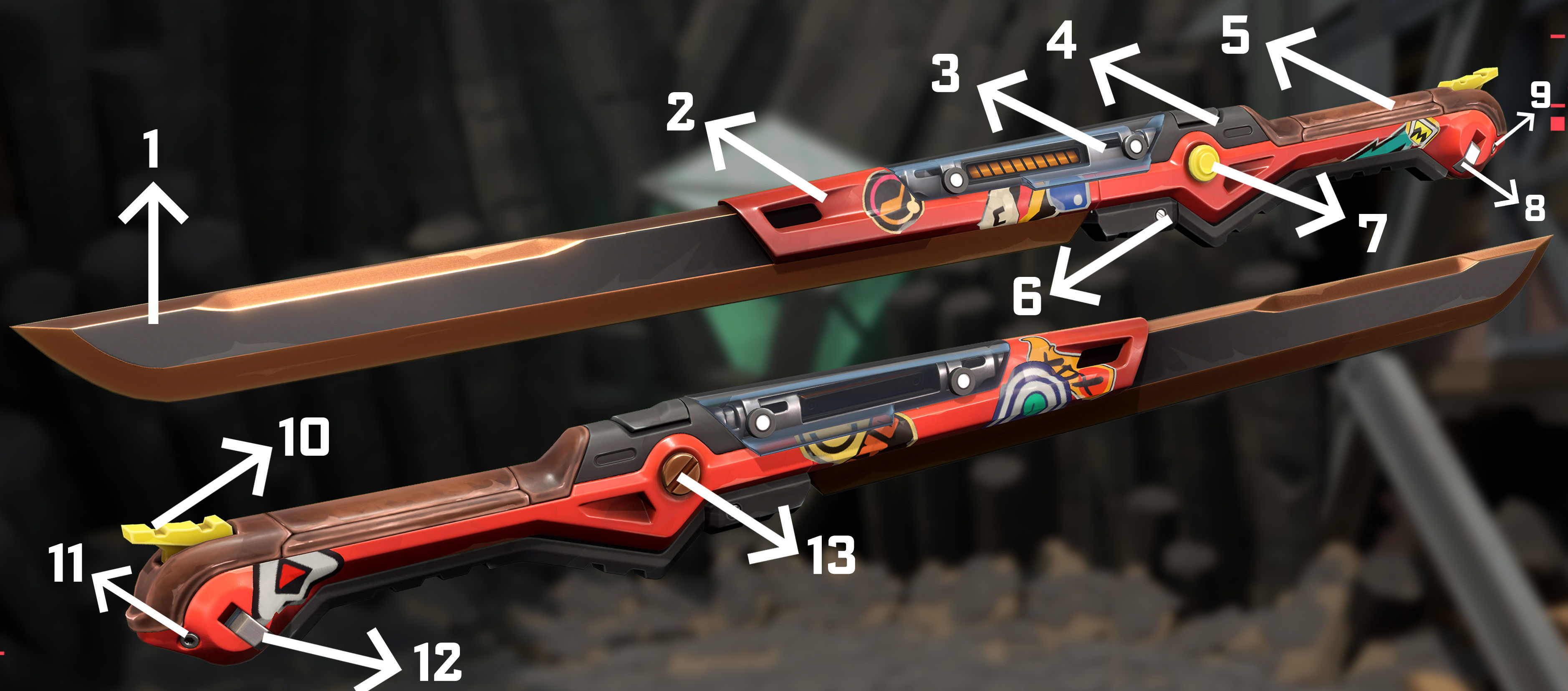 VALORANT OVERDRIVE BLADE 3D model 3D printable | CGTrader