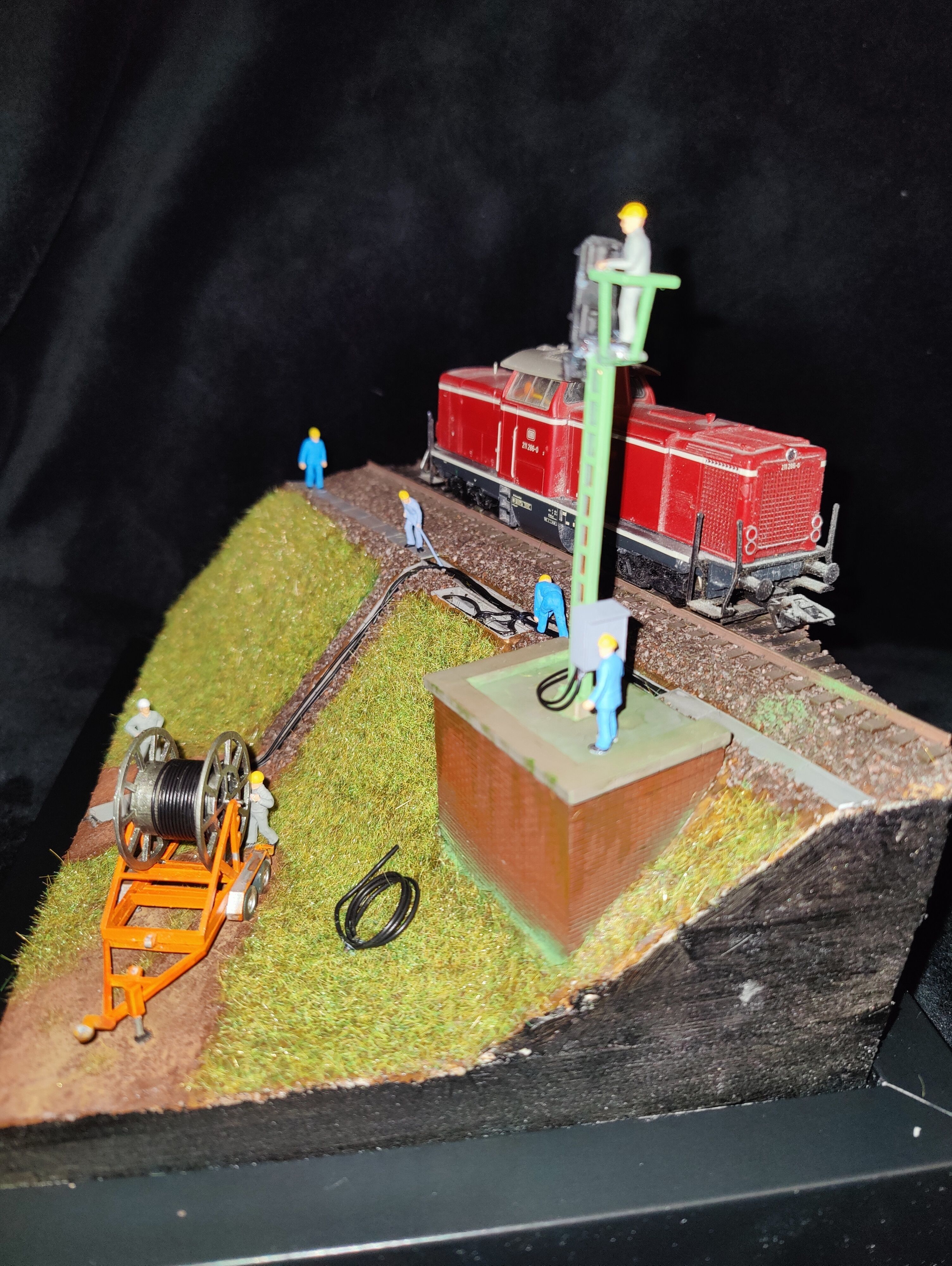 Modelrailway Trainsignal base with brickwall H0 scale 3D model 3D ...