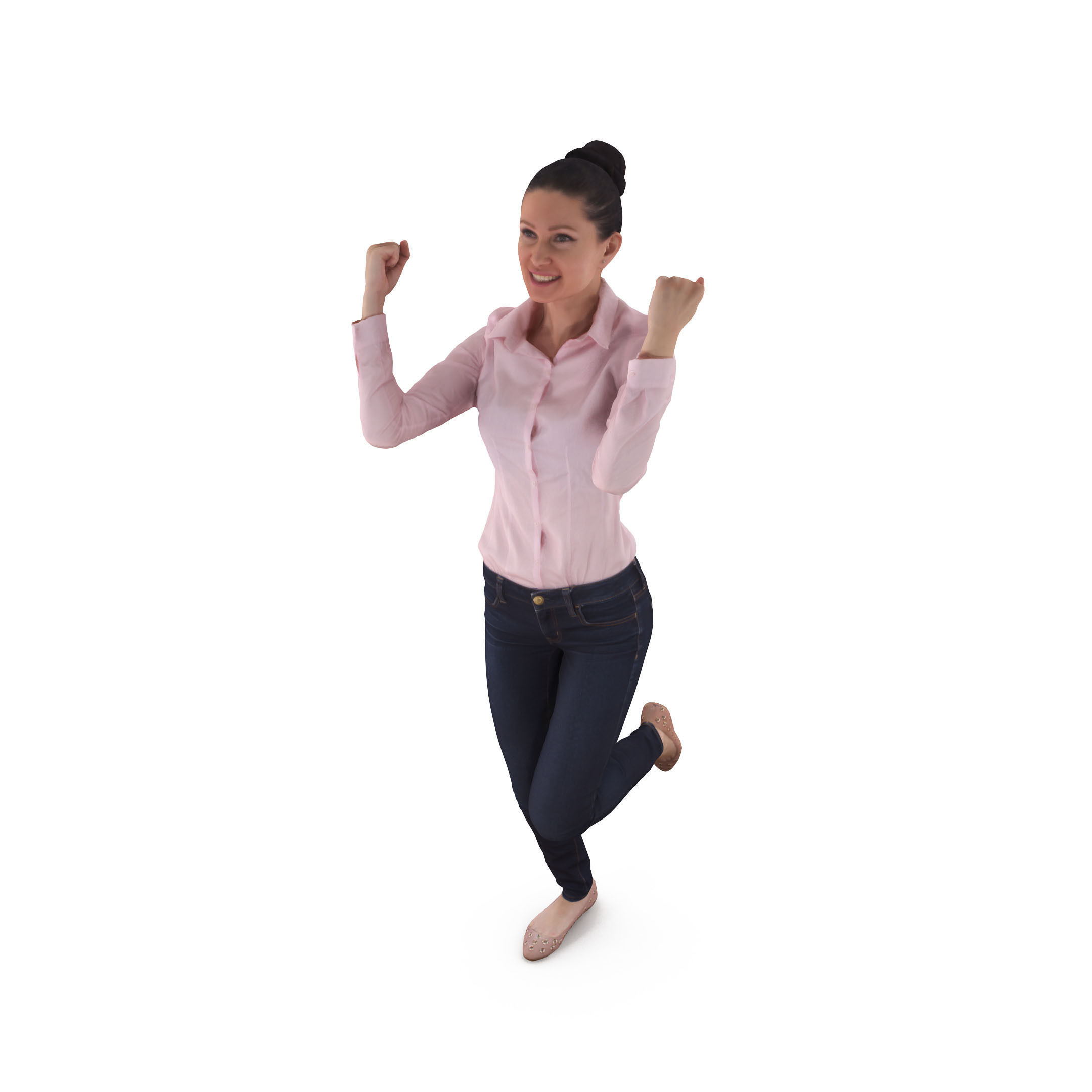 HAPPY FAN WOMAN full body 3D model | CGTrader