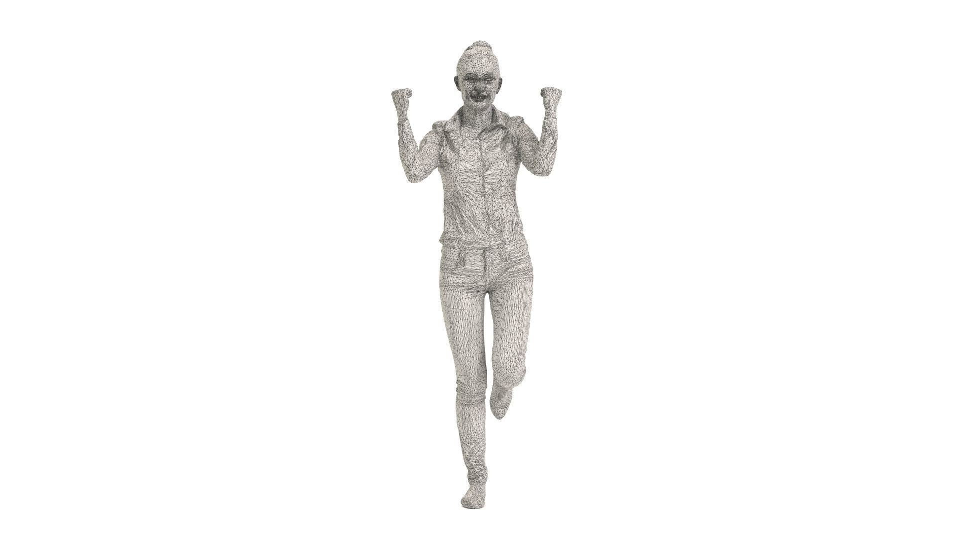 HAPPY FAN WOMAN full body 3D model | CGTrader