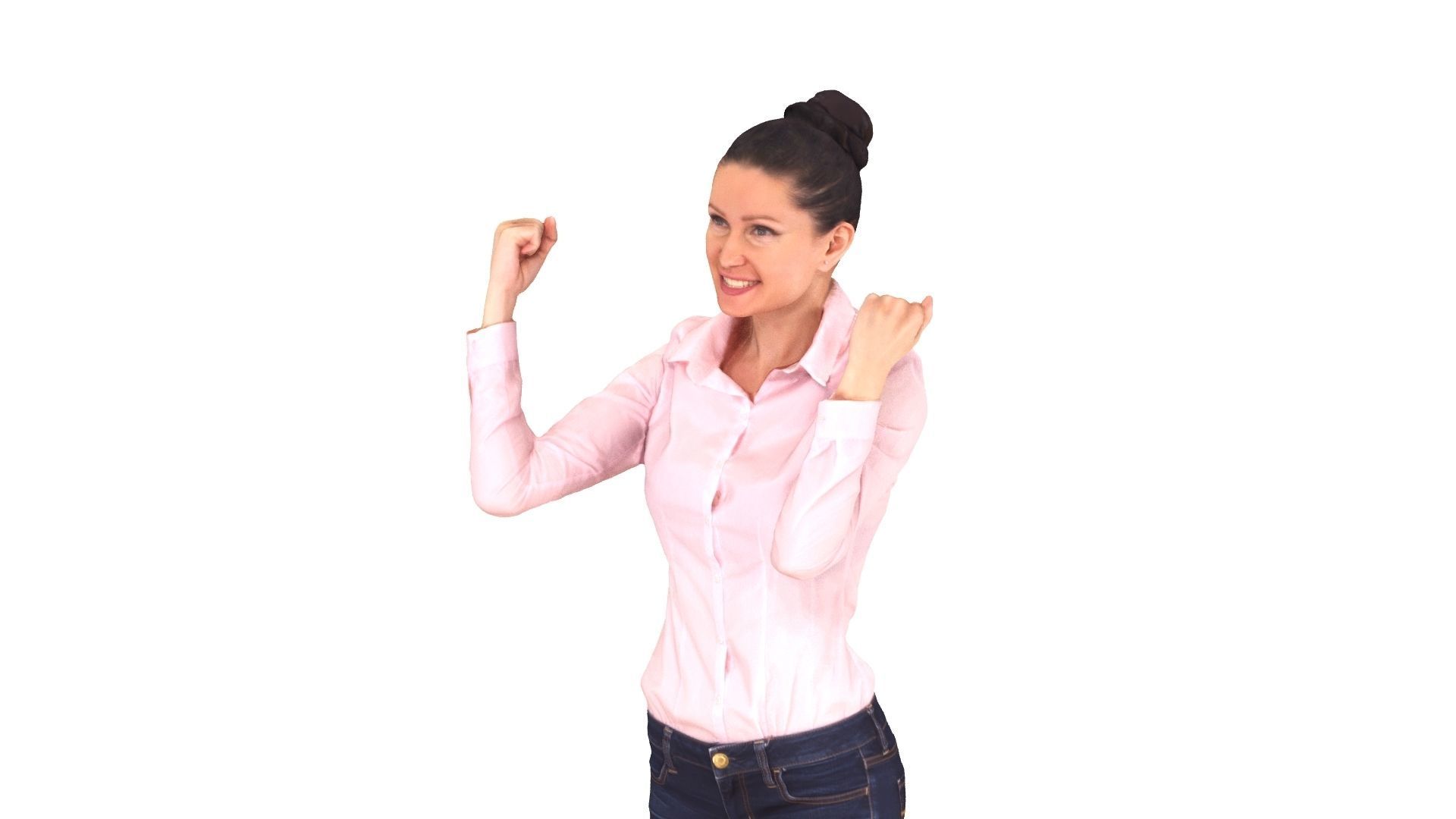 HAPPY FAN WOMAN full body 3D model | CGTrader