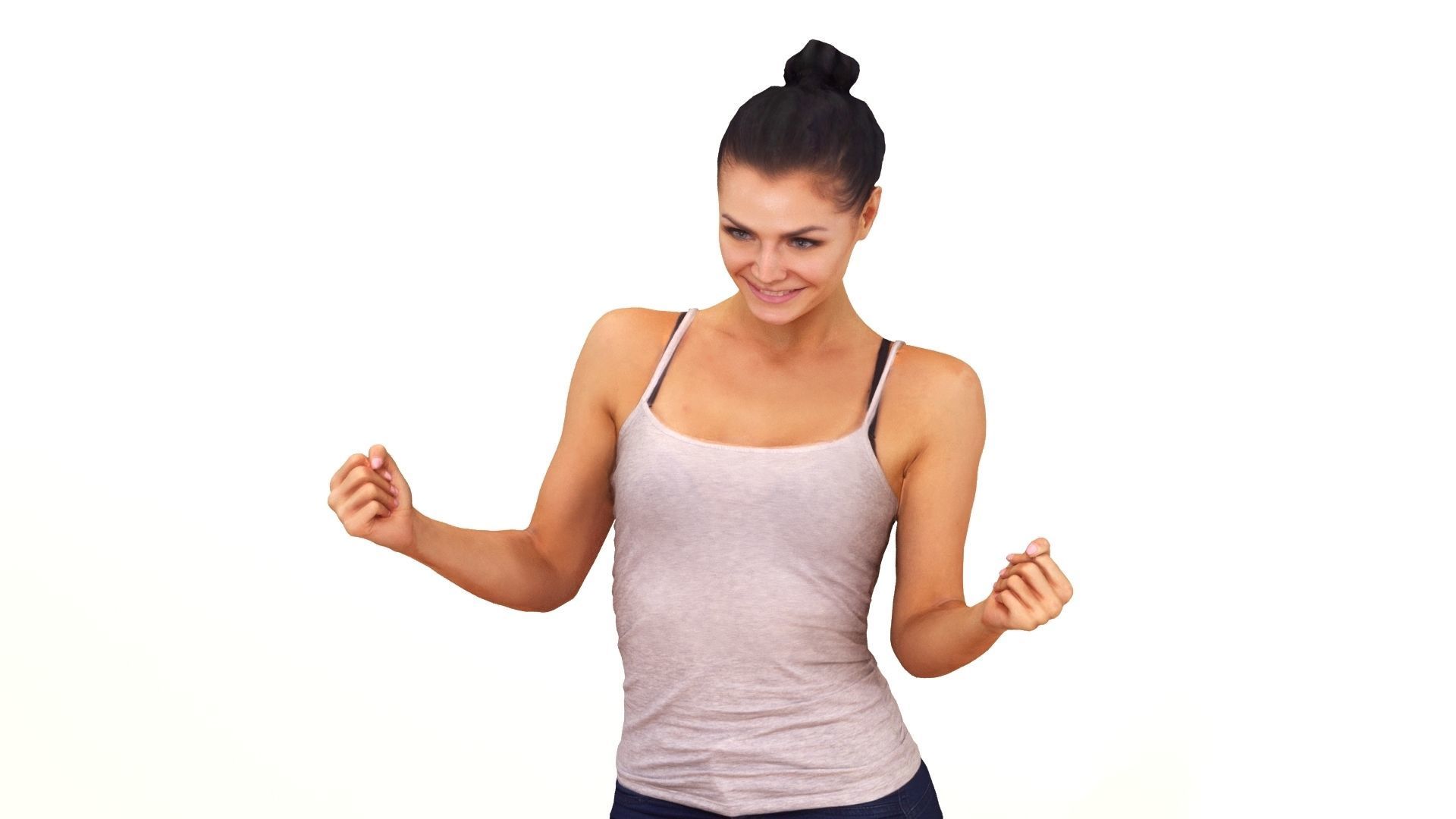 LUCKY FAN WOMAN full body 3D model | CGTrader