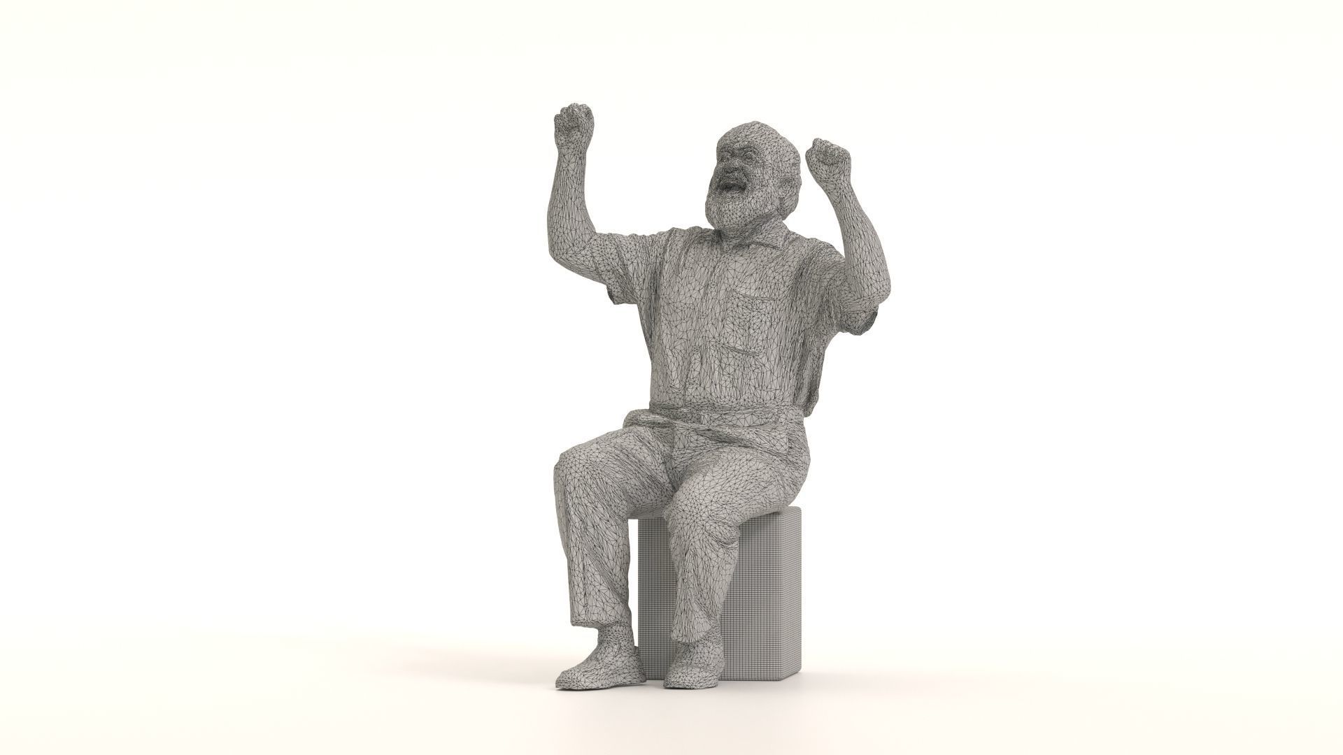 OLD FAN MAN full body 3D model | CGTrader