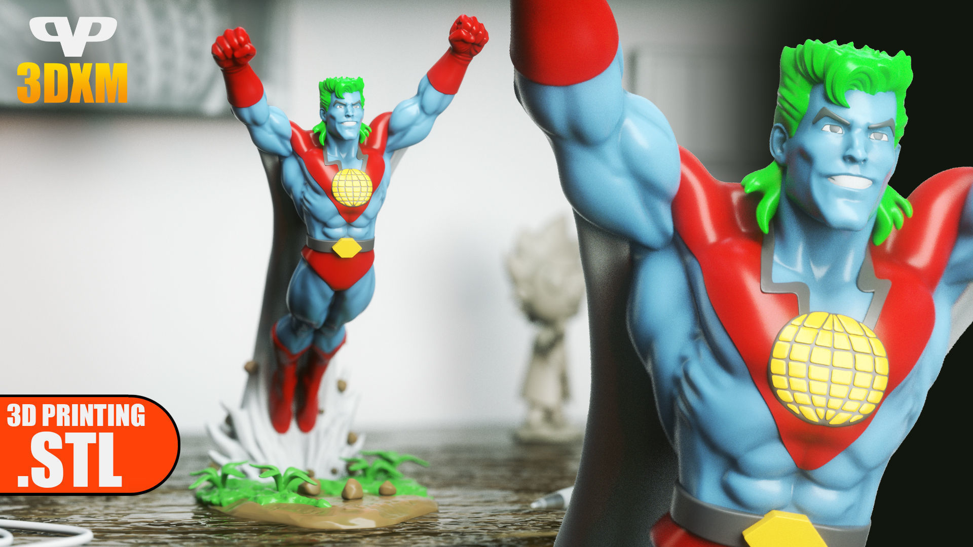 Captain Planet STL for 3D Printing 3DXM ChibiSTL 3D model 3D printable ...