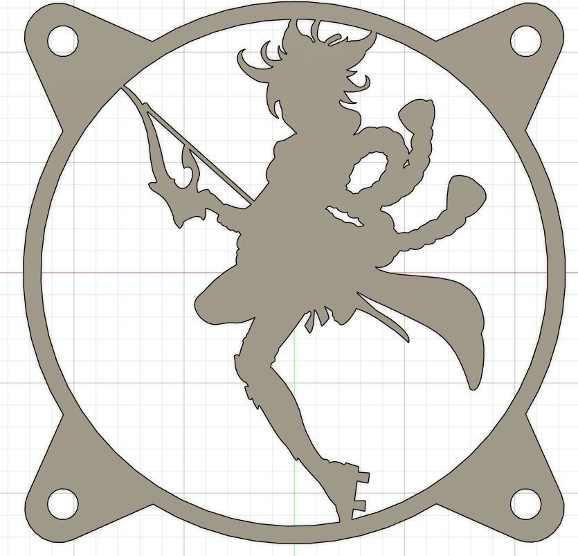 Genshin Impact Yoimiya PC fan cover 3D model 3D printable | CGTrader