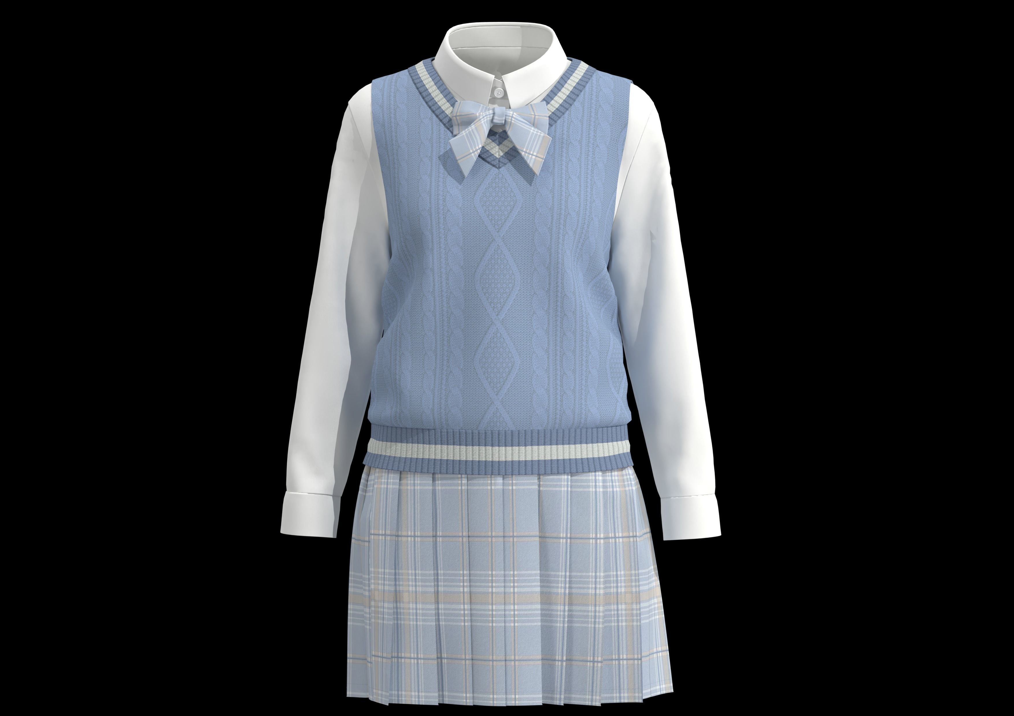 Jk School Uniform 4 free VR / AR / low-poly 3D model | CGTrader