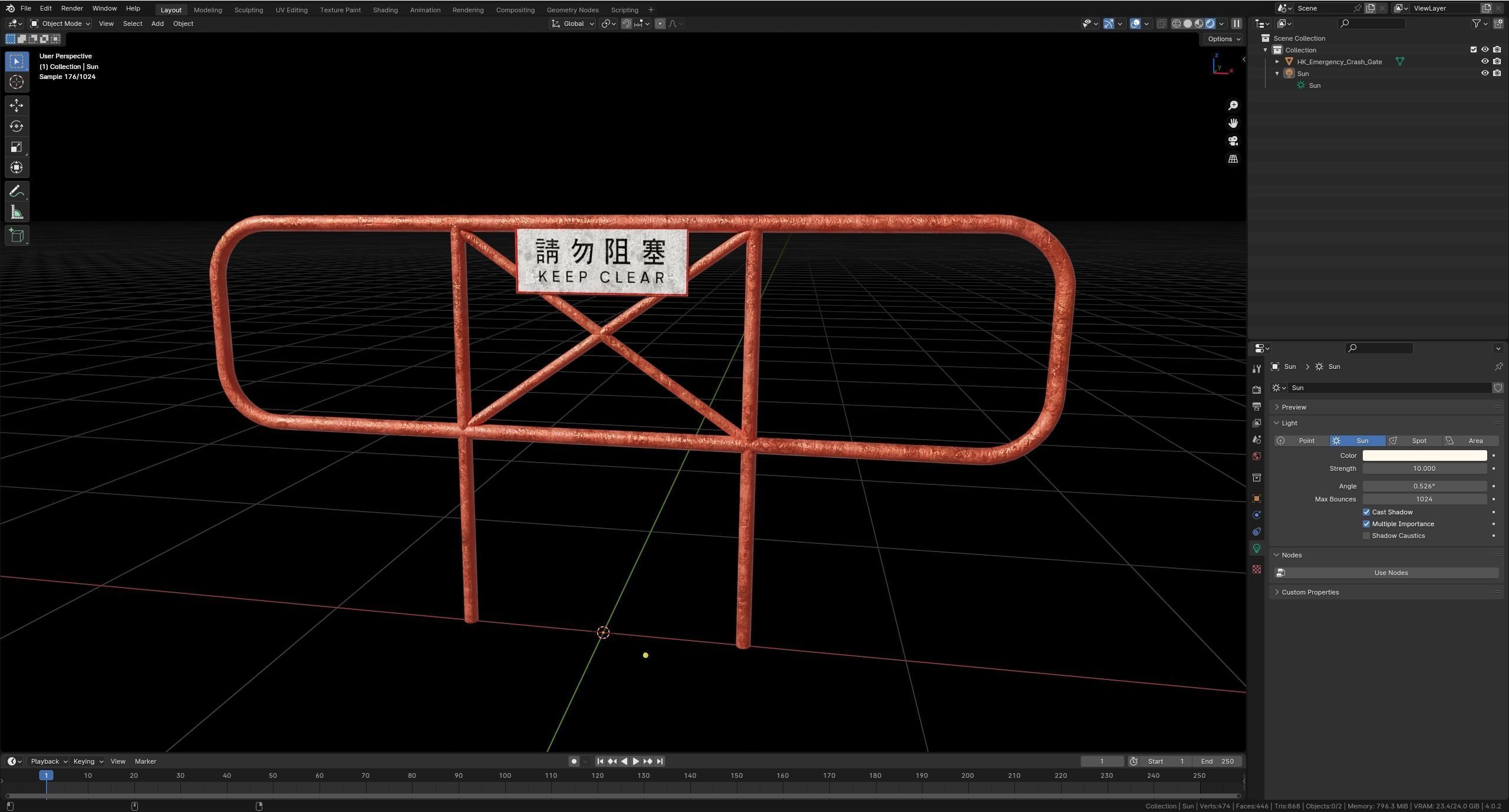 Hong Kong Emergency Crash Gate 3D model | CGTrader