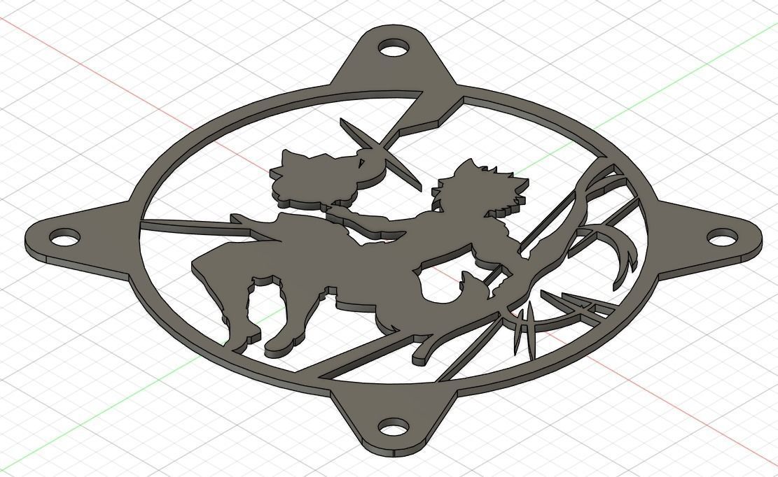 Genshin Impact Gorou PC fan cover 3D model 3D printable | CGTrader