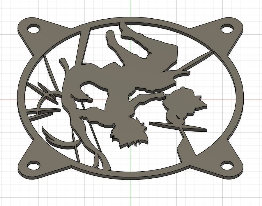 Genshin Impact Gorou PC fan cover 3D model 3D printable | CGTrader