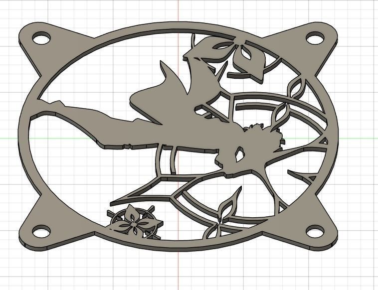 Genshin Impact Albedo PC fan cover 3D model 3D printable | CGTrader