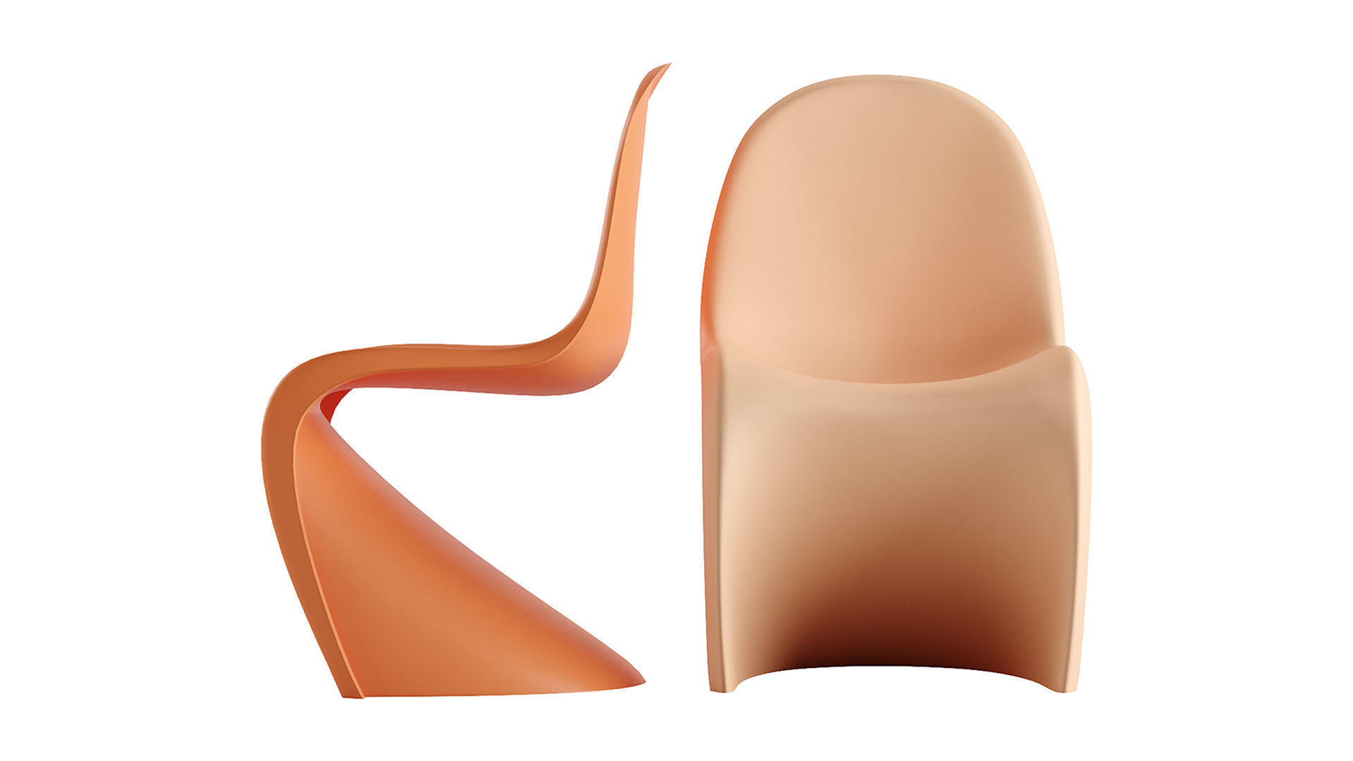 Panton Chair color Peach Fuzz by Vitra 3D model | CGTrader