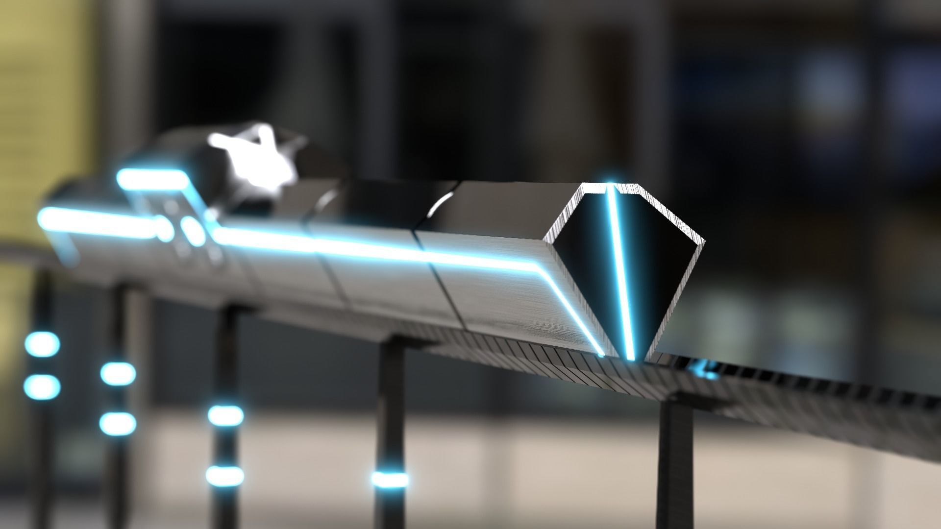 3D model Futuristic Train - 3D model - Scifi Vehicle - Game Ready VR ...