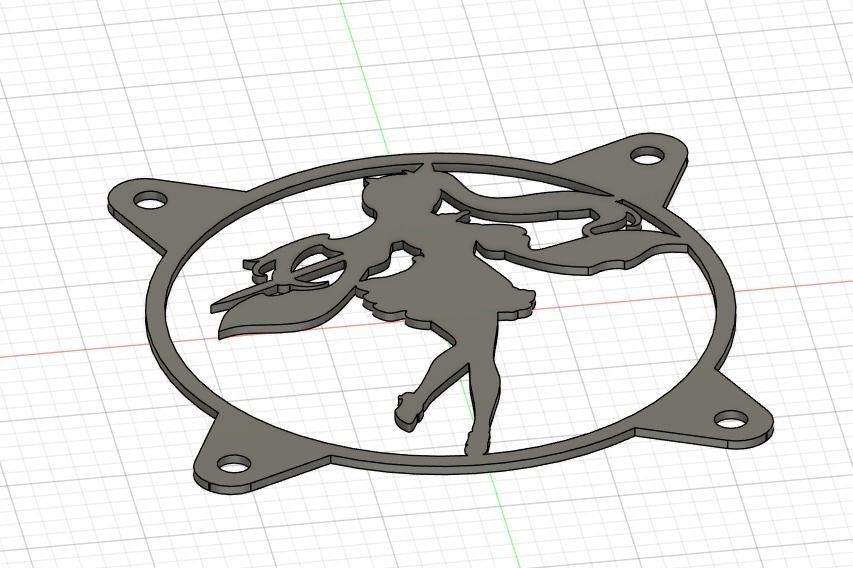 Genshin Impact Keqing PC fan cover 3D model 3D printable | CGTrader