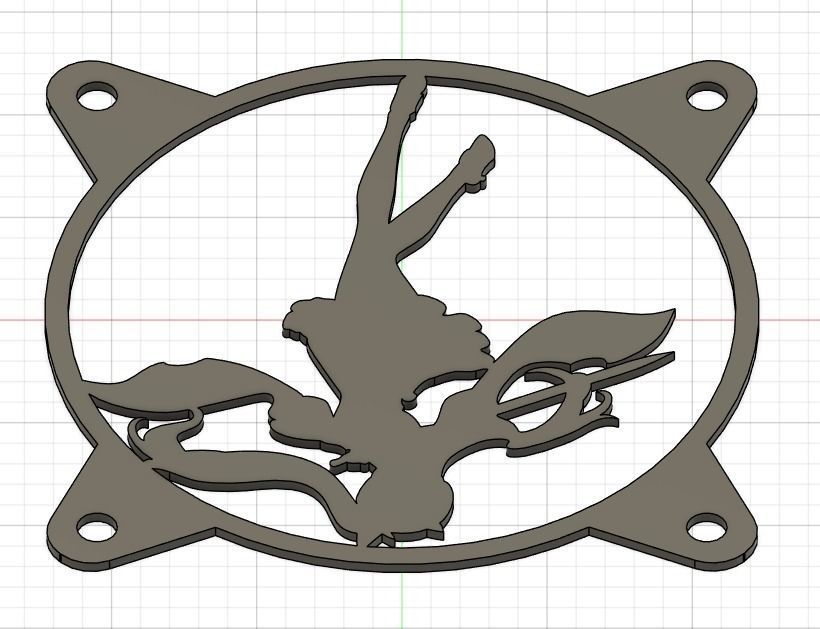 Genshin Impact Keqing PC fan cover 3D model 3D printable | CGTrader