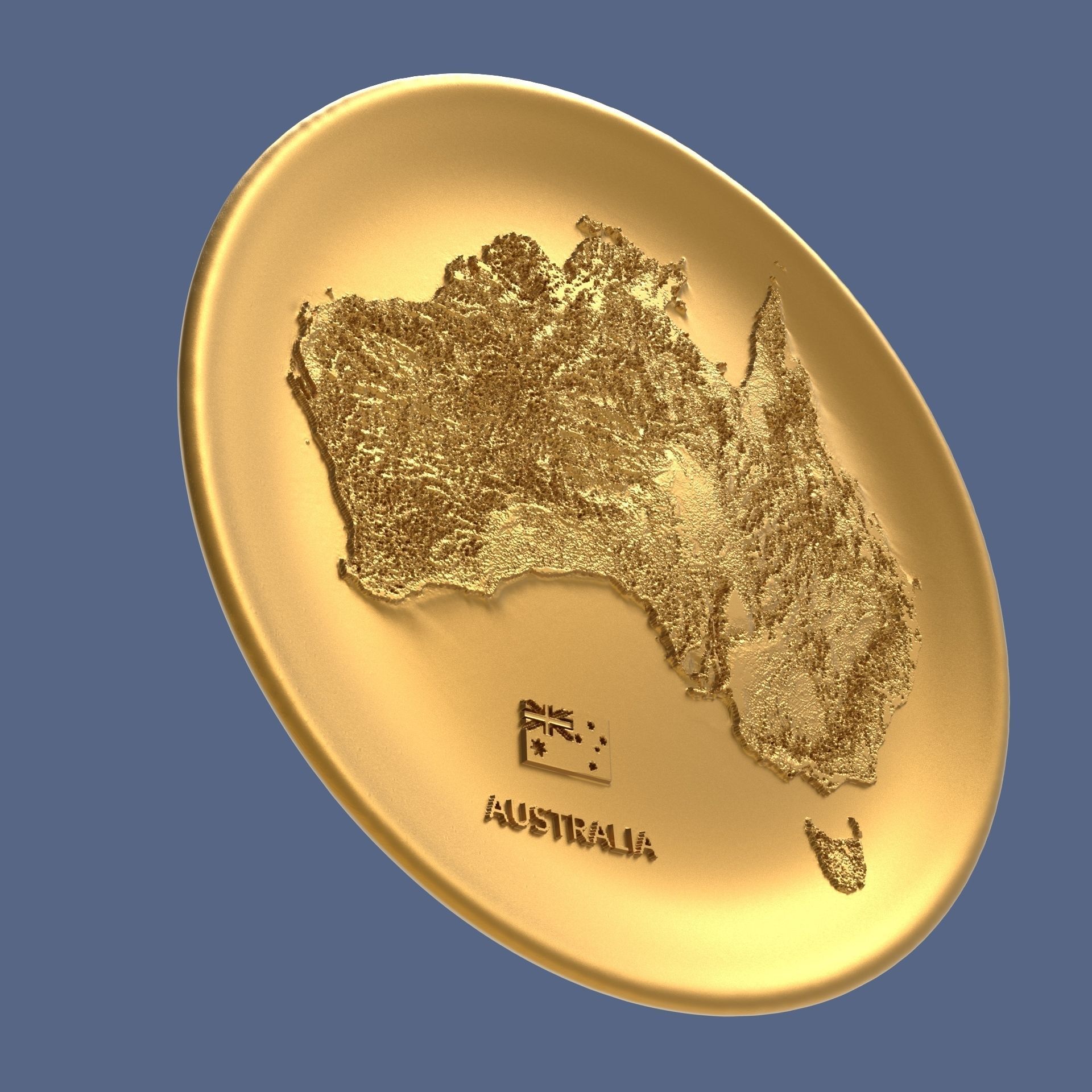 plate Australia 3D model 3D printable | CGTrader