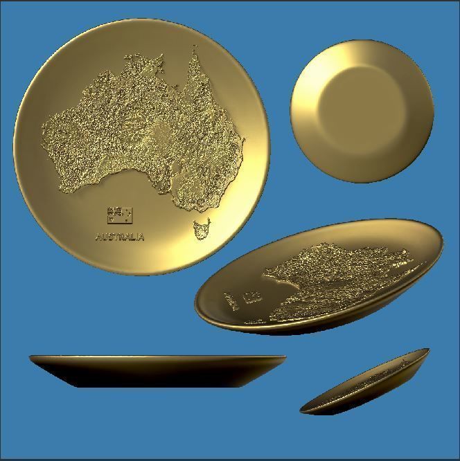 plate Australia 3D model 3D printable | CGTrader