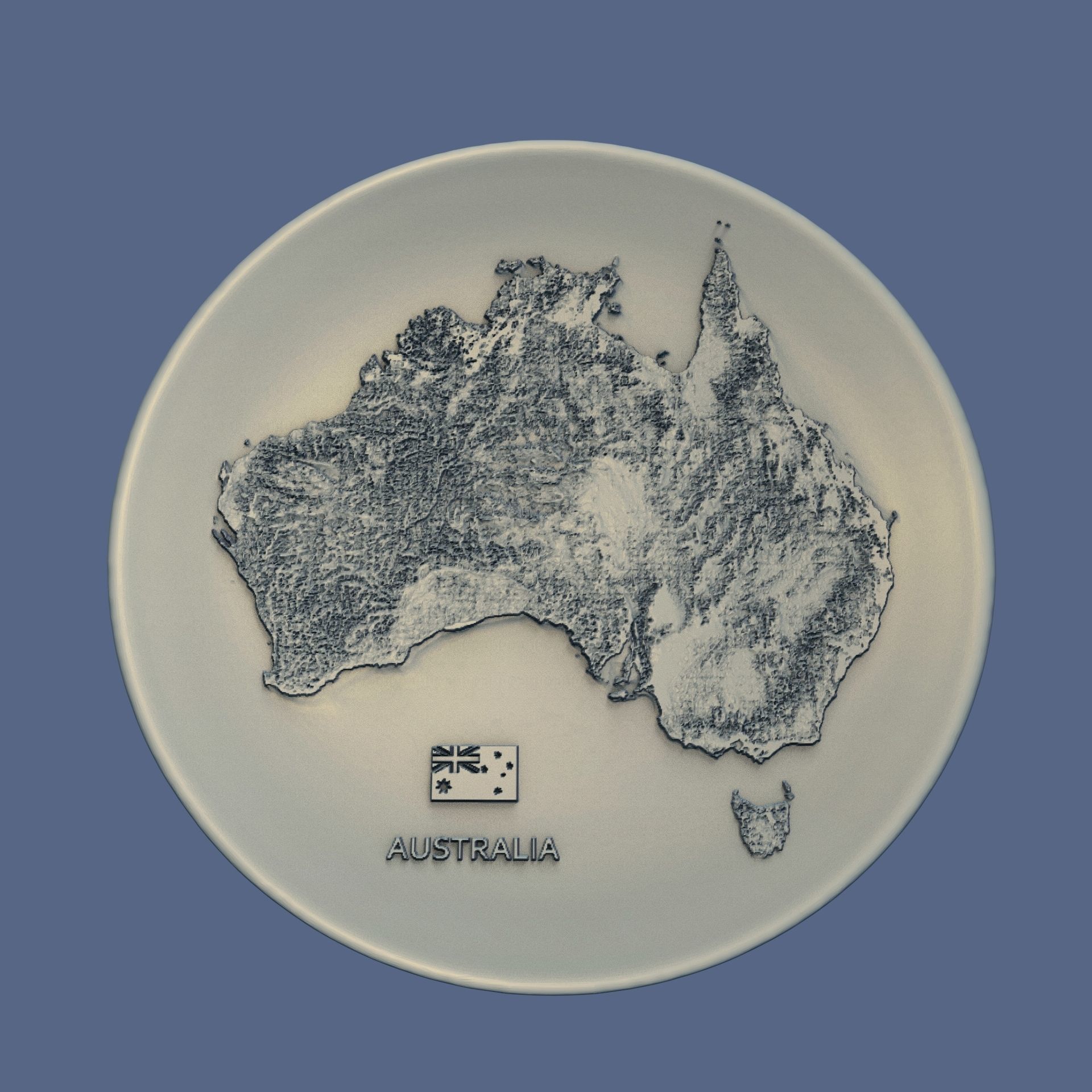 plate Australia 3D model 3D printable | CGTrader