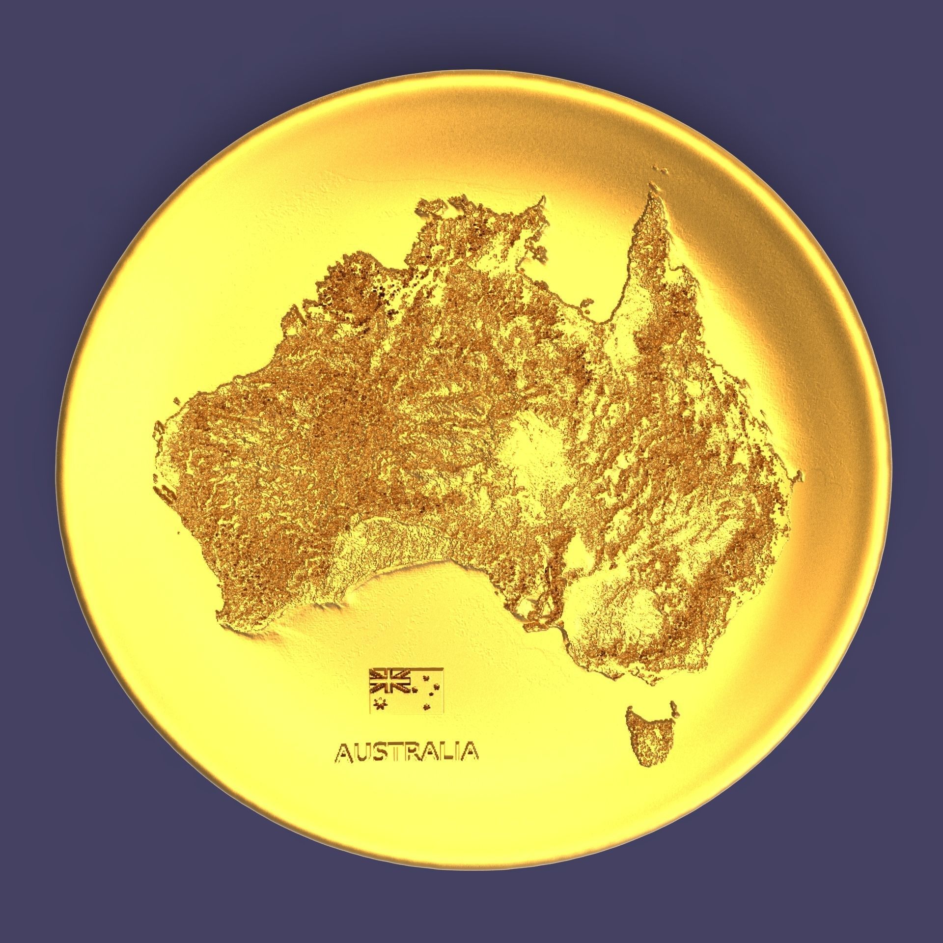 plate Australia 3D model 3D printable | CGTrader