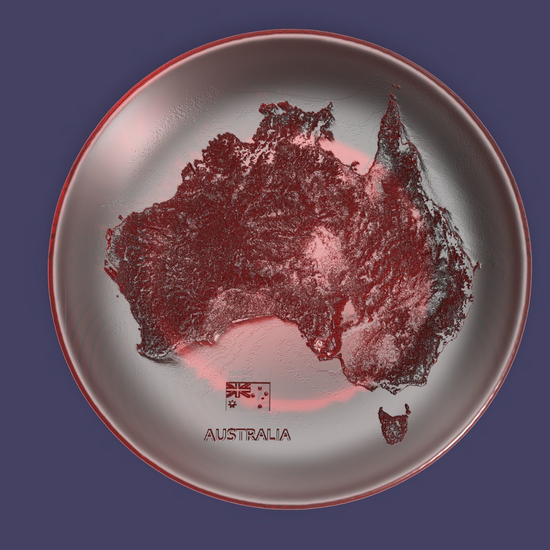 plate Australia 3D model 3D printable | CGTrader