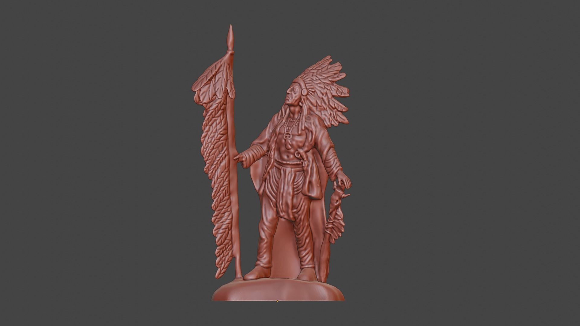 Native American warrior 3D model 3D printable | CGTrader