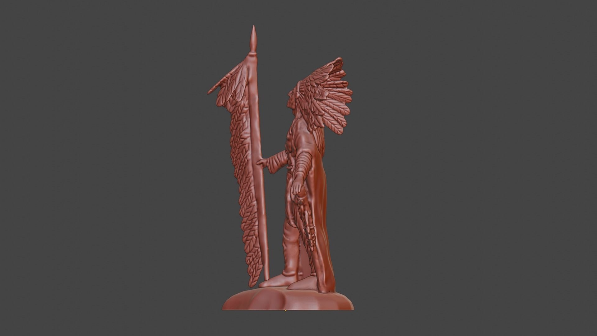 Native American warrior 3D model 3D printable | CGTrader